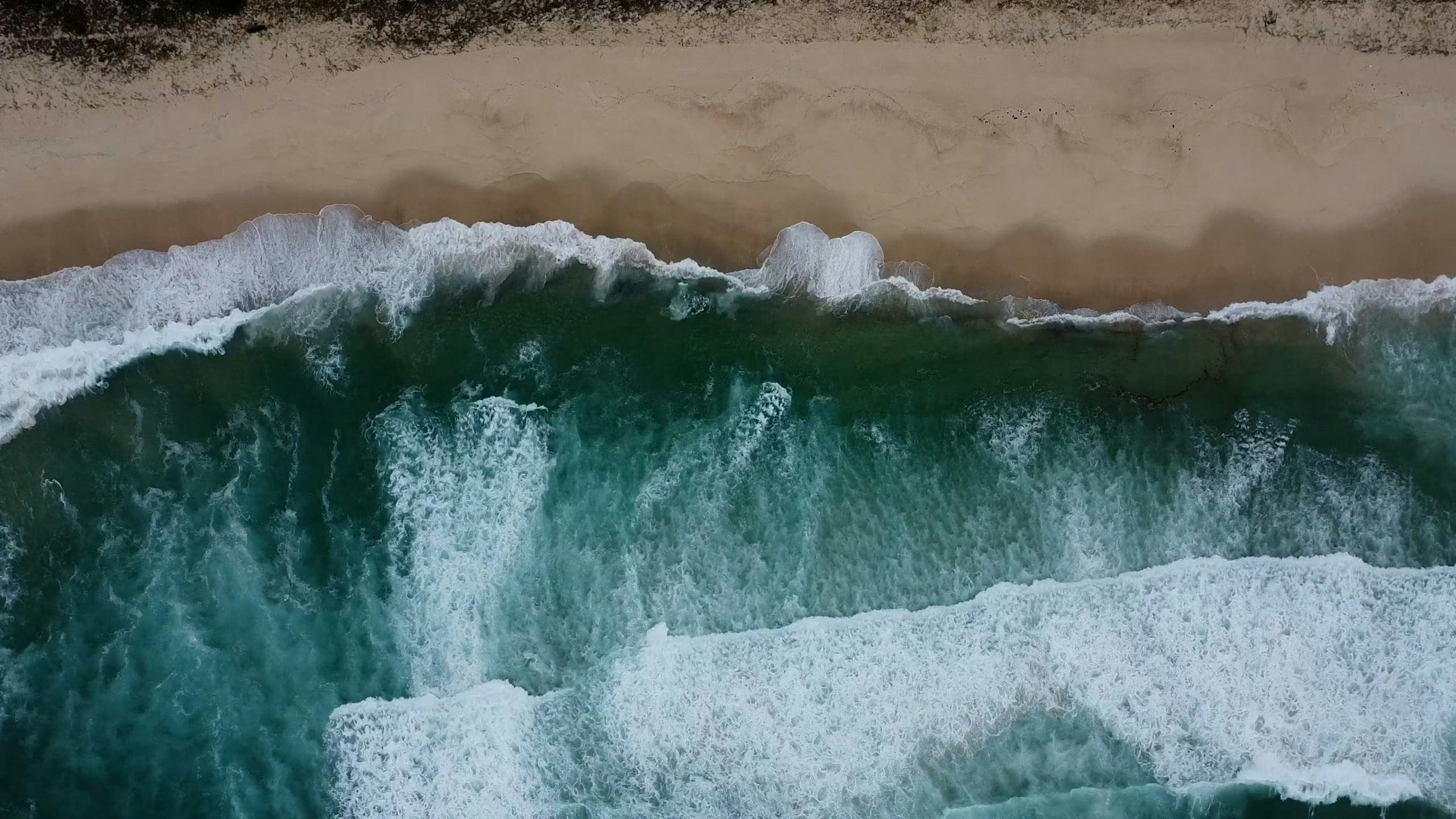 Drone Footage of Waves Crashing on Shoreline Free Stock Video Footage ...