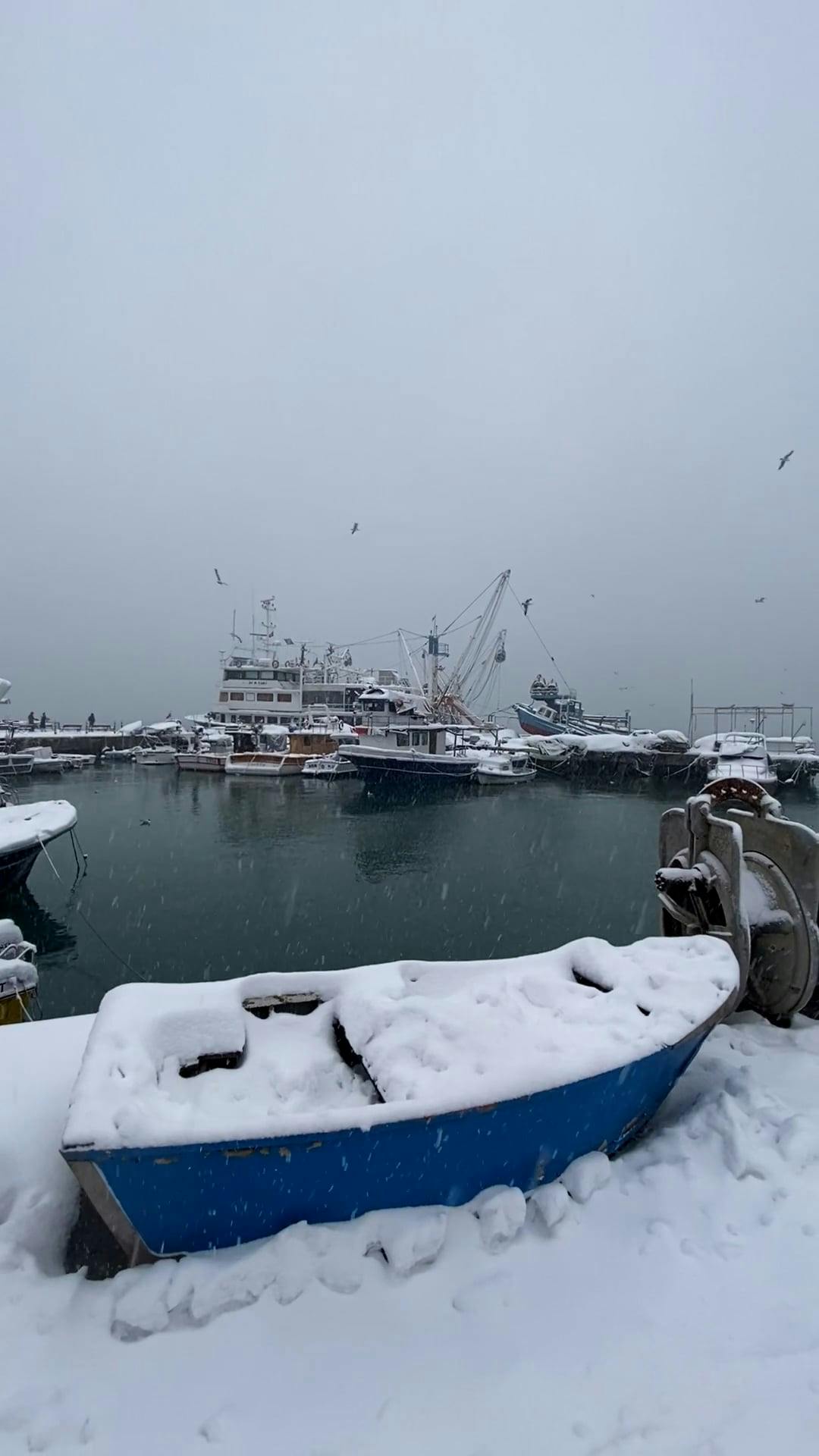 Boats in Snow Free Stock Video Footage, Royalty-Free 4K & HD Video Clip