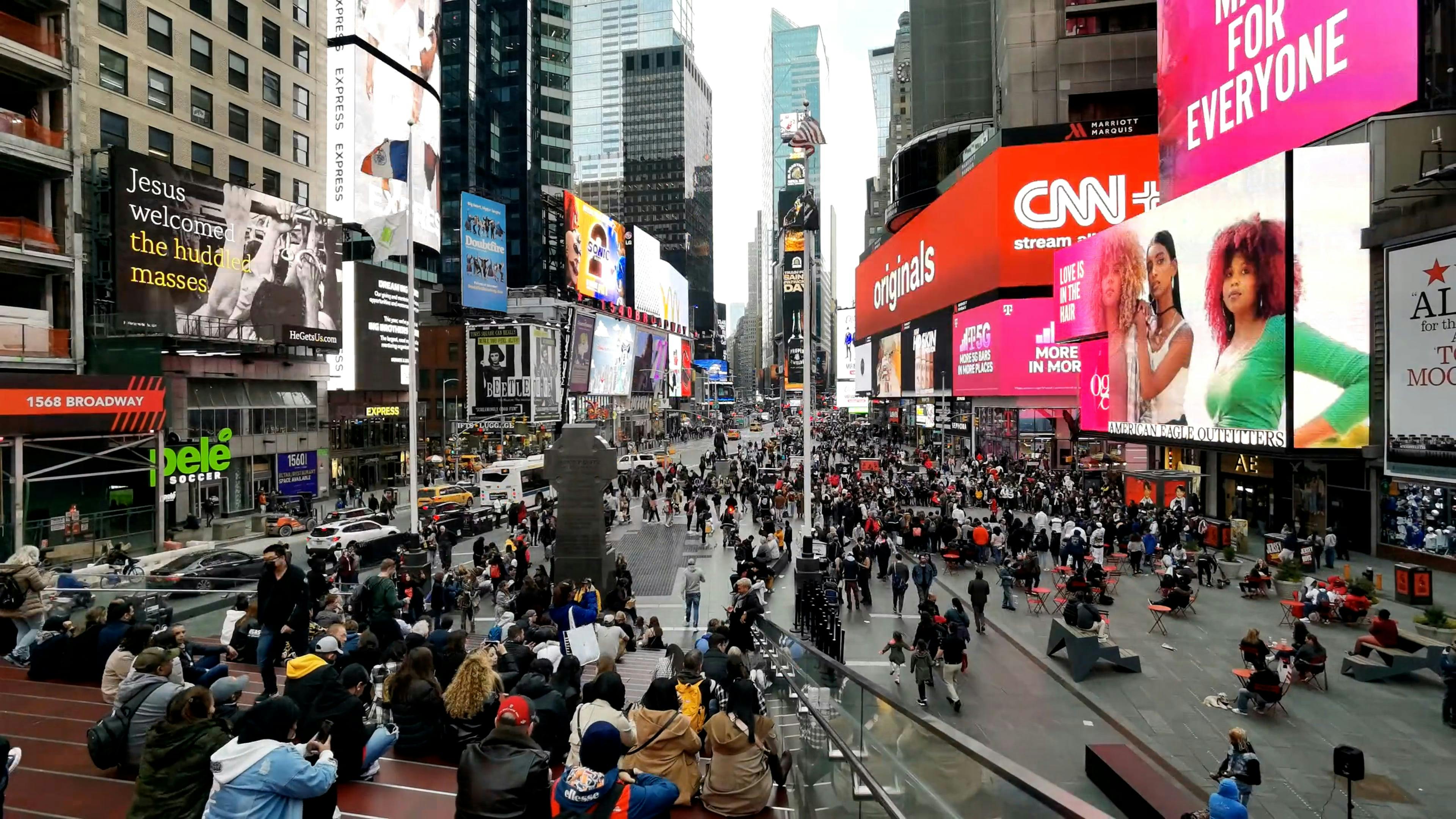 Time-Lapse Video of a Busy Times Square Street Free Stock Video Footage ...