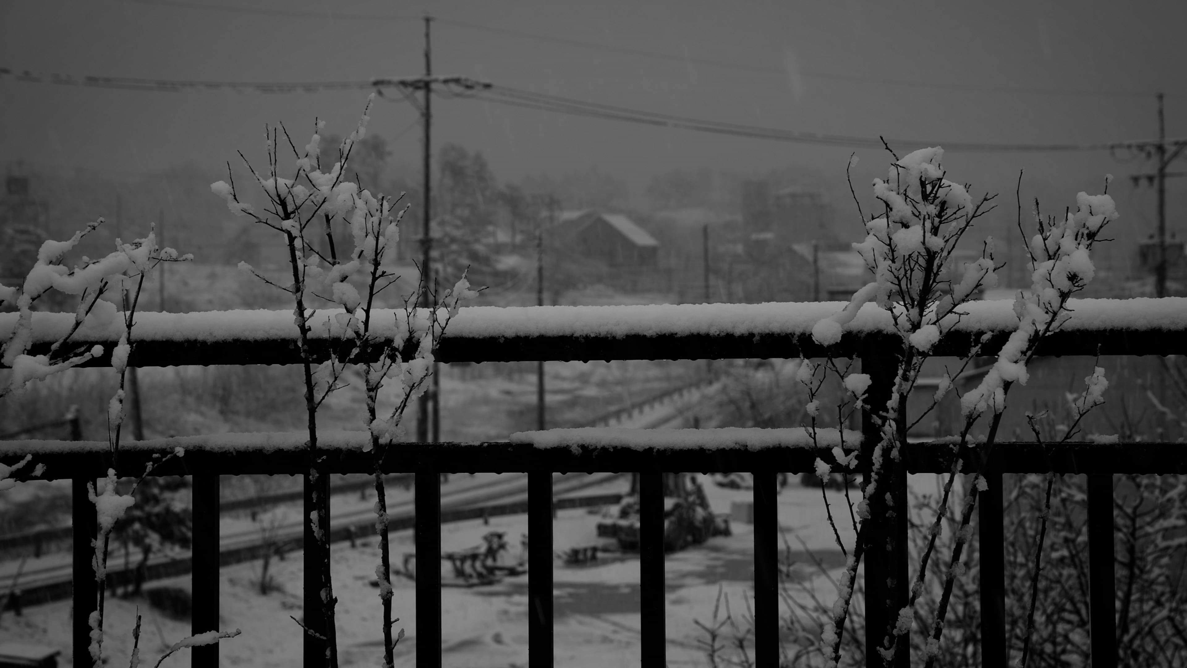 Snowfall over Barrier in Town Free Stock Video Footage, Royalty-Free 4K ...