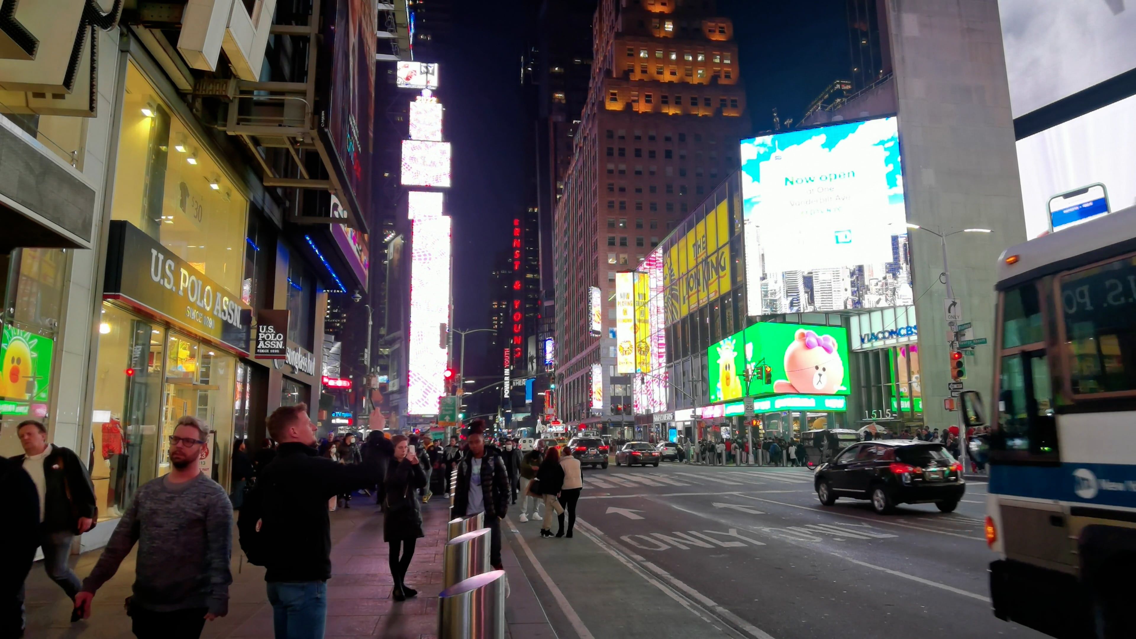 View of Times Square at Night · Free Stock Video