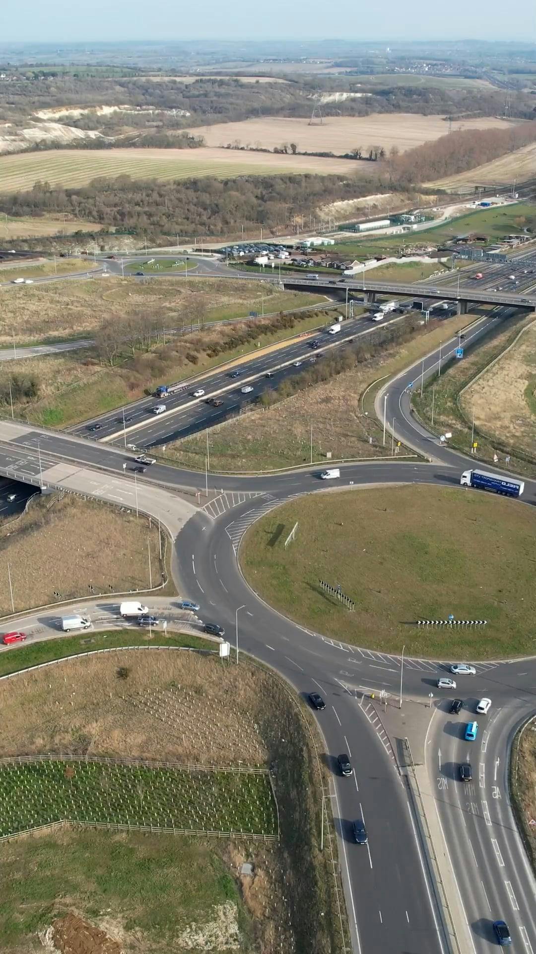 Birds Eye View on Roundabout Free Stock Video Footage, Royalty-Free 4K ...