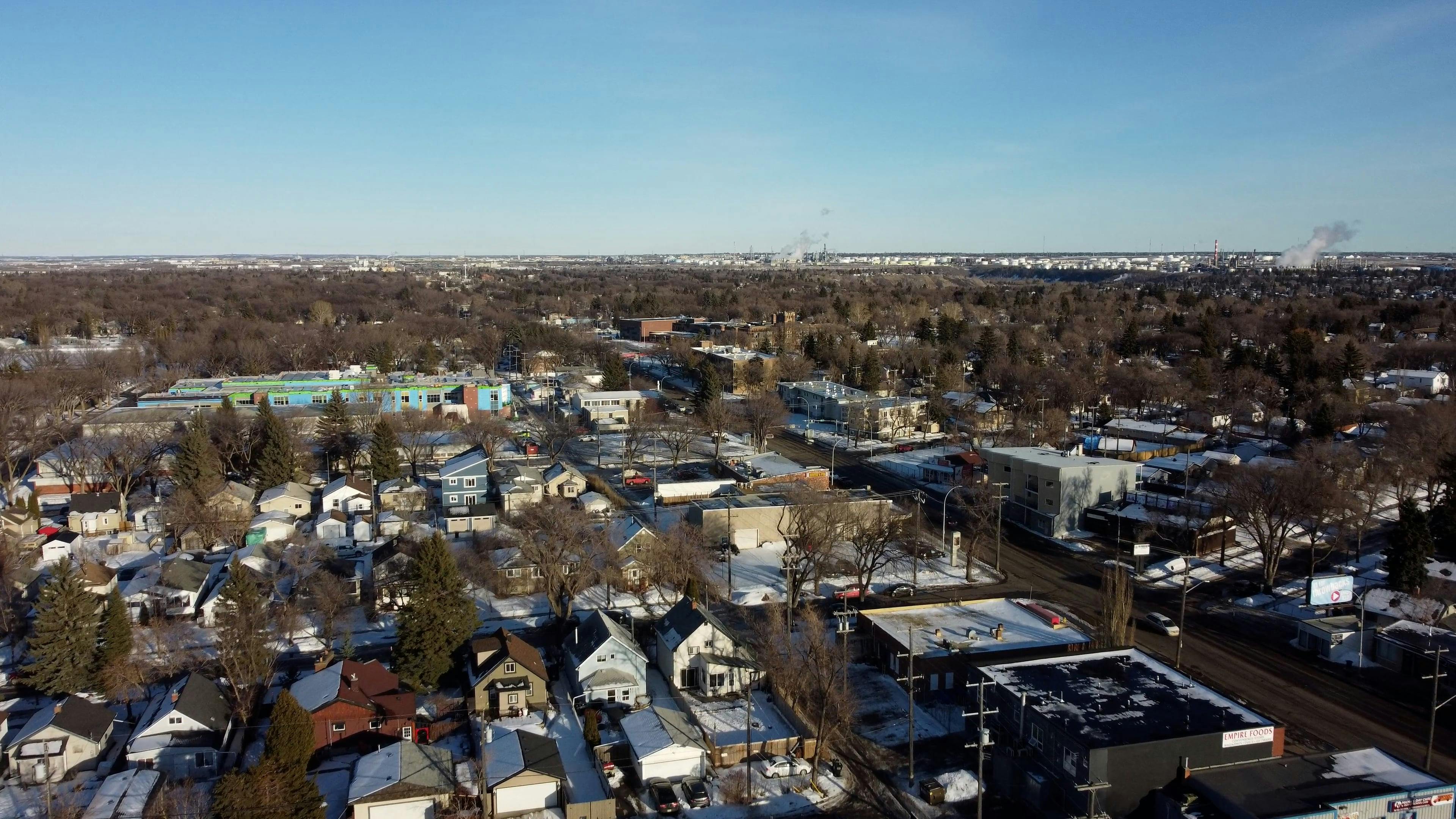 Drone Footage of Edmonton in Canada Free Stock Video Footage, Royalty ...