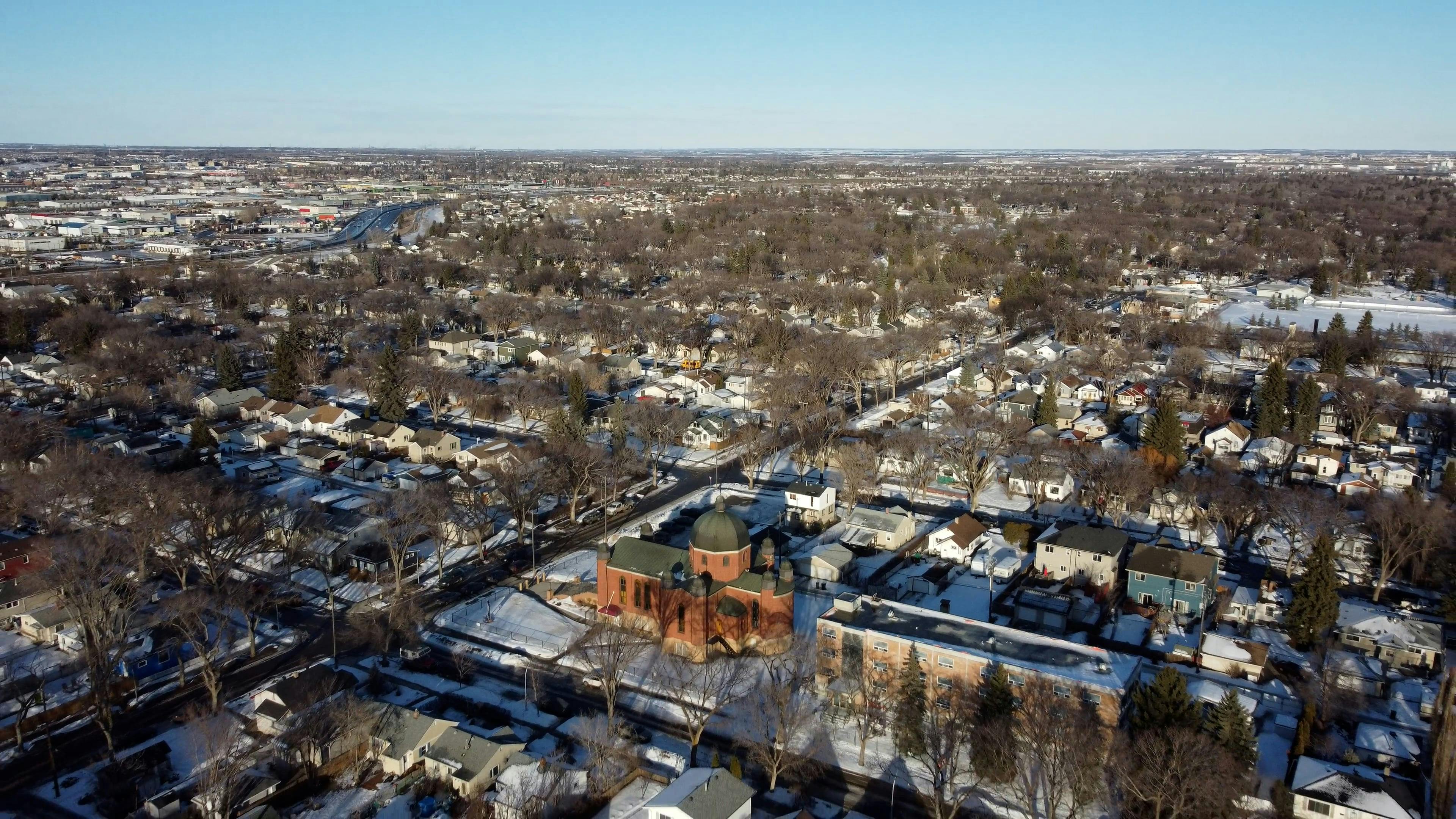 Drone Footage of Edmonton in Canada Free Stock Video Footage, Royalty ...