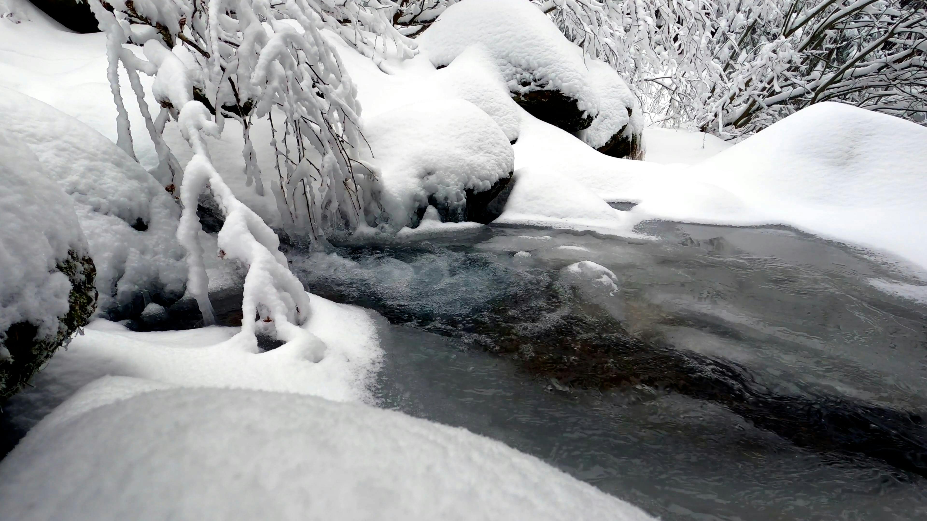 Stream in Ice and Snow Free Stock Video Footage, Royalty-Free 4K & HD ...