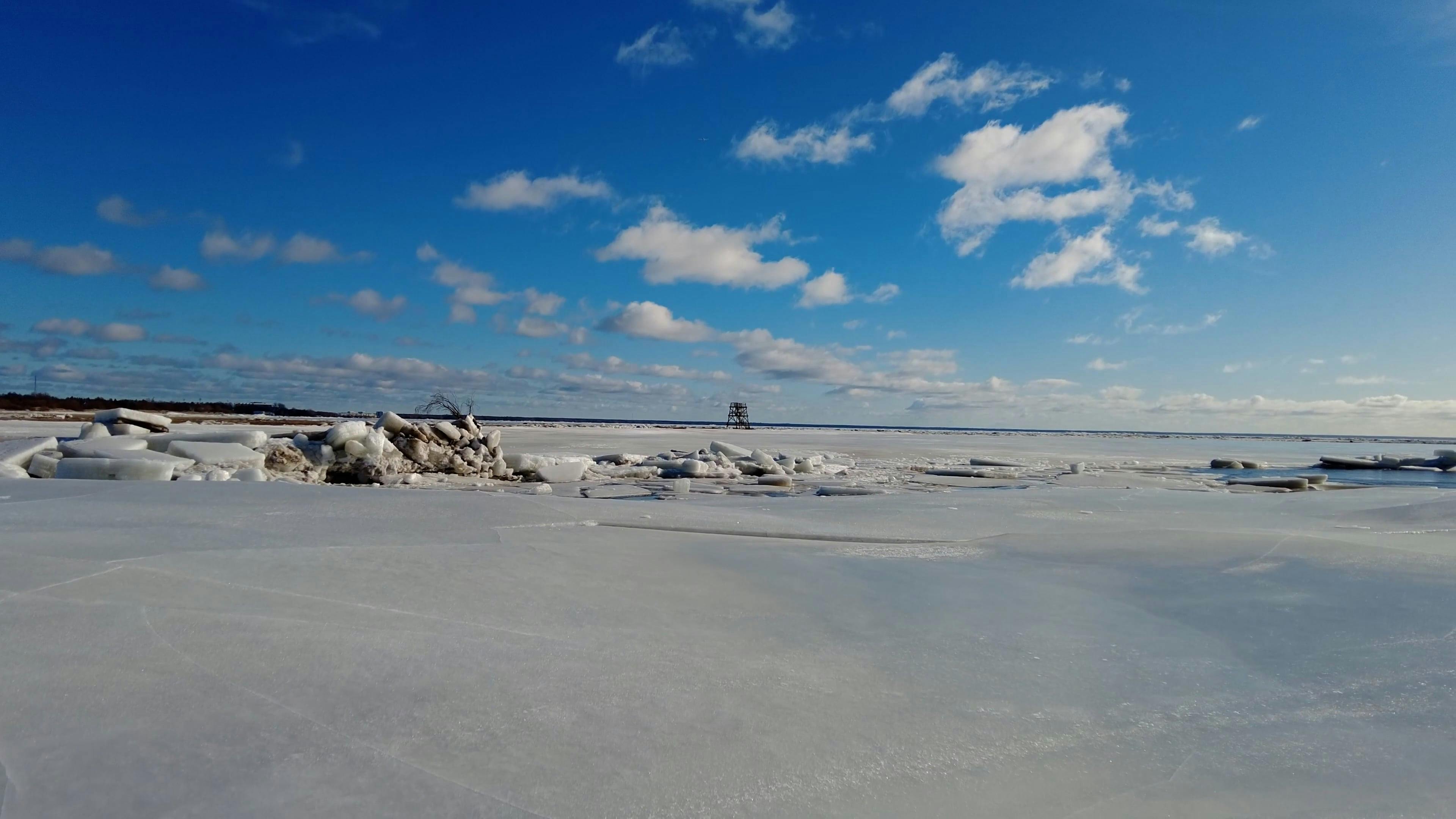 Airplane Flying over Ice Lake Free Stock Video Footage, Royalty-Free 4K ...