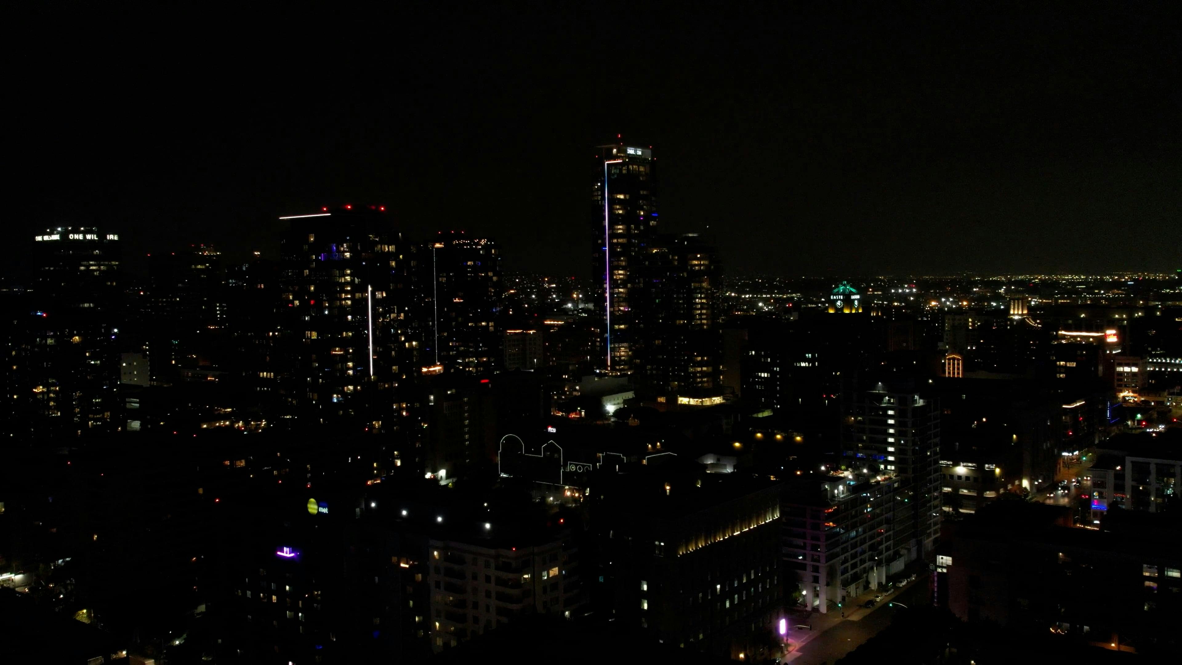 Birds Eye View of City at Night Free Stock Video Footage, Royalty-Free ...