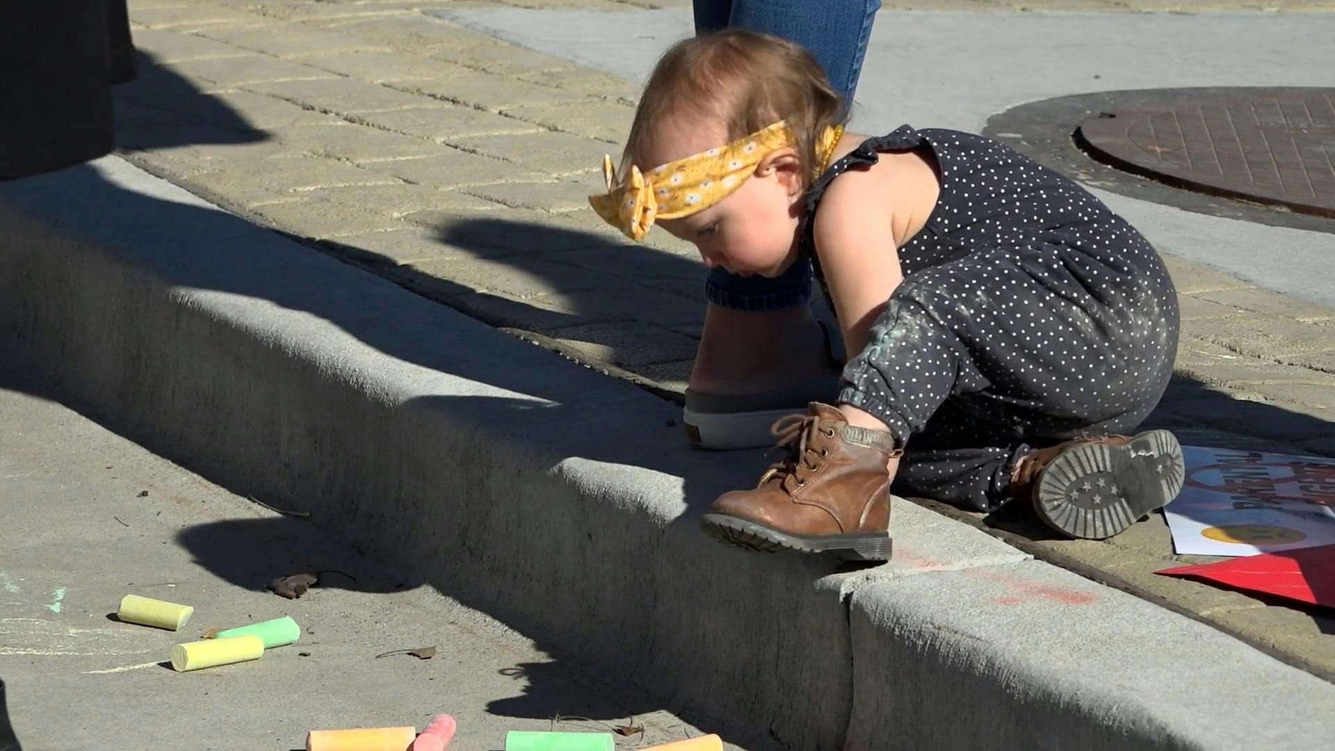 Child Picking up Colorful Chalk Free Stock Video Footage, Royalty-Free ...