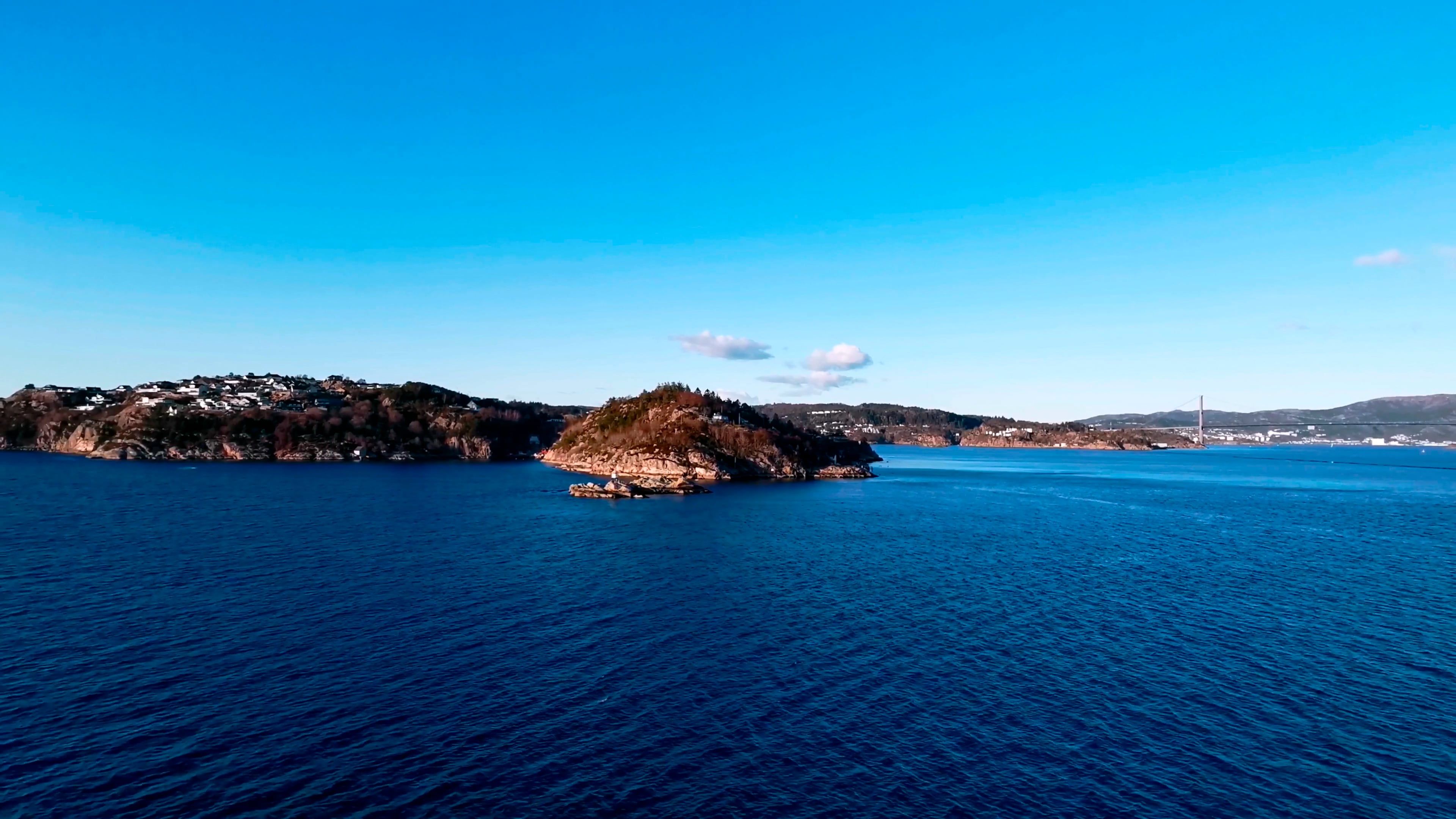 The Coastal City of Bergen and the Blue Waters of the North Sea Free ...