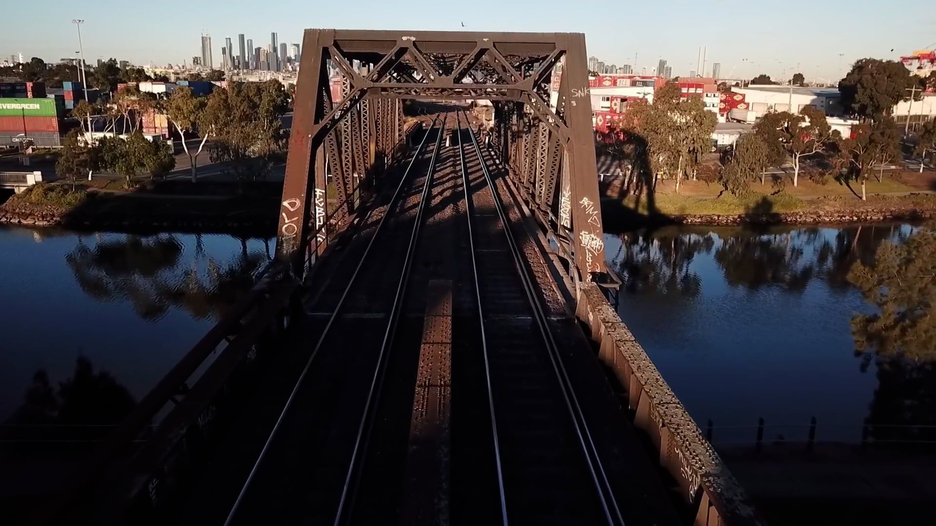 Bridge with Train Tracks · Free Stock Video