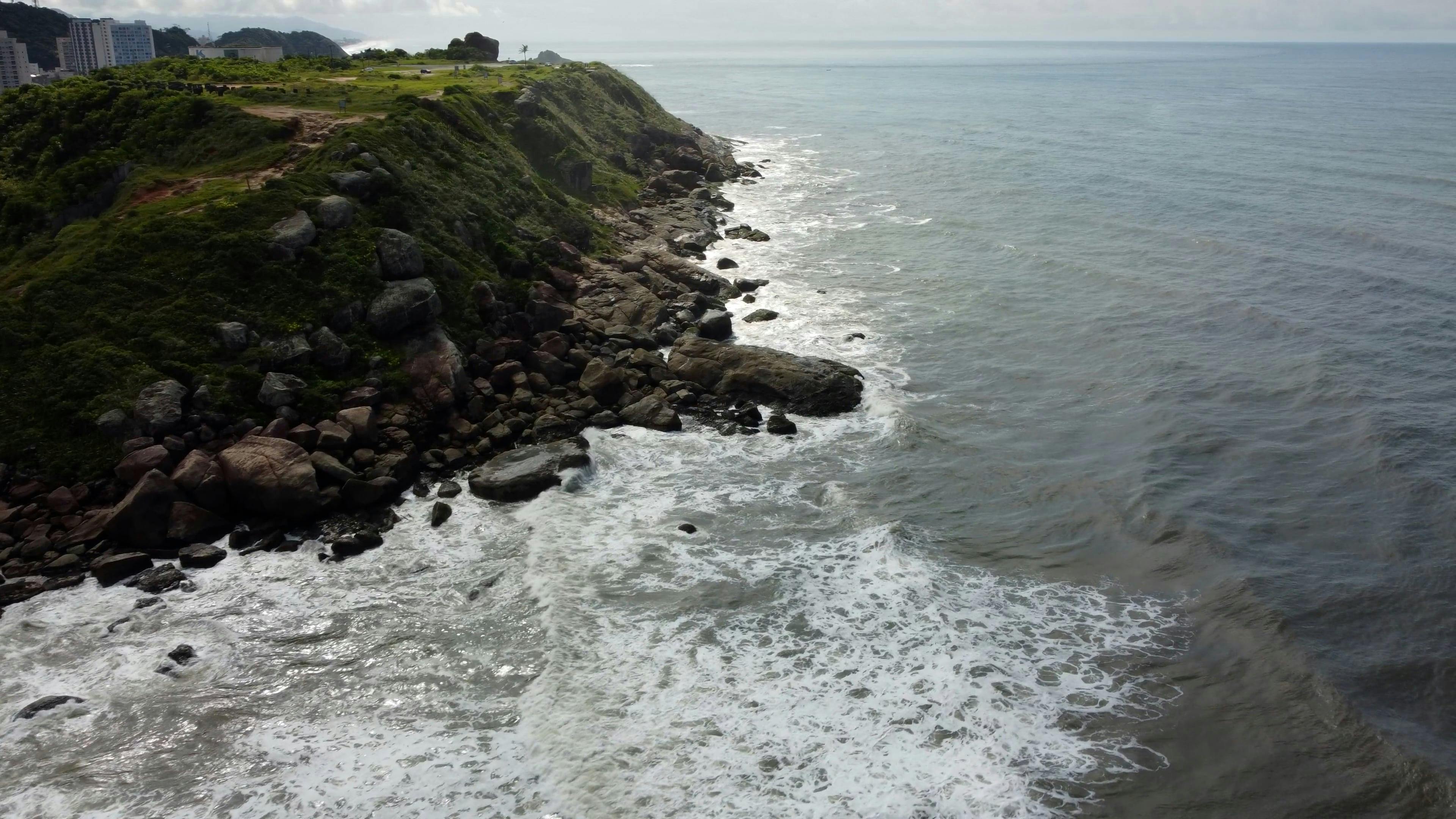 Sunset View Over The Sea Horizon From A Mountain Cliff Free Stock Video ...