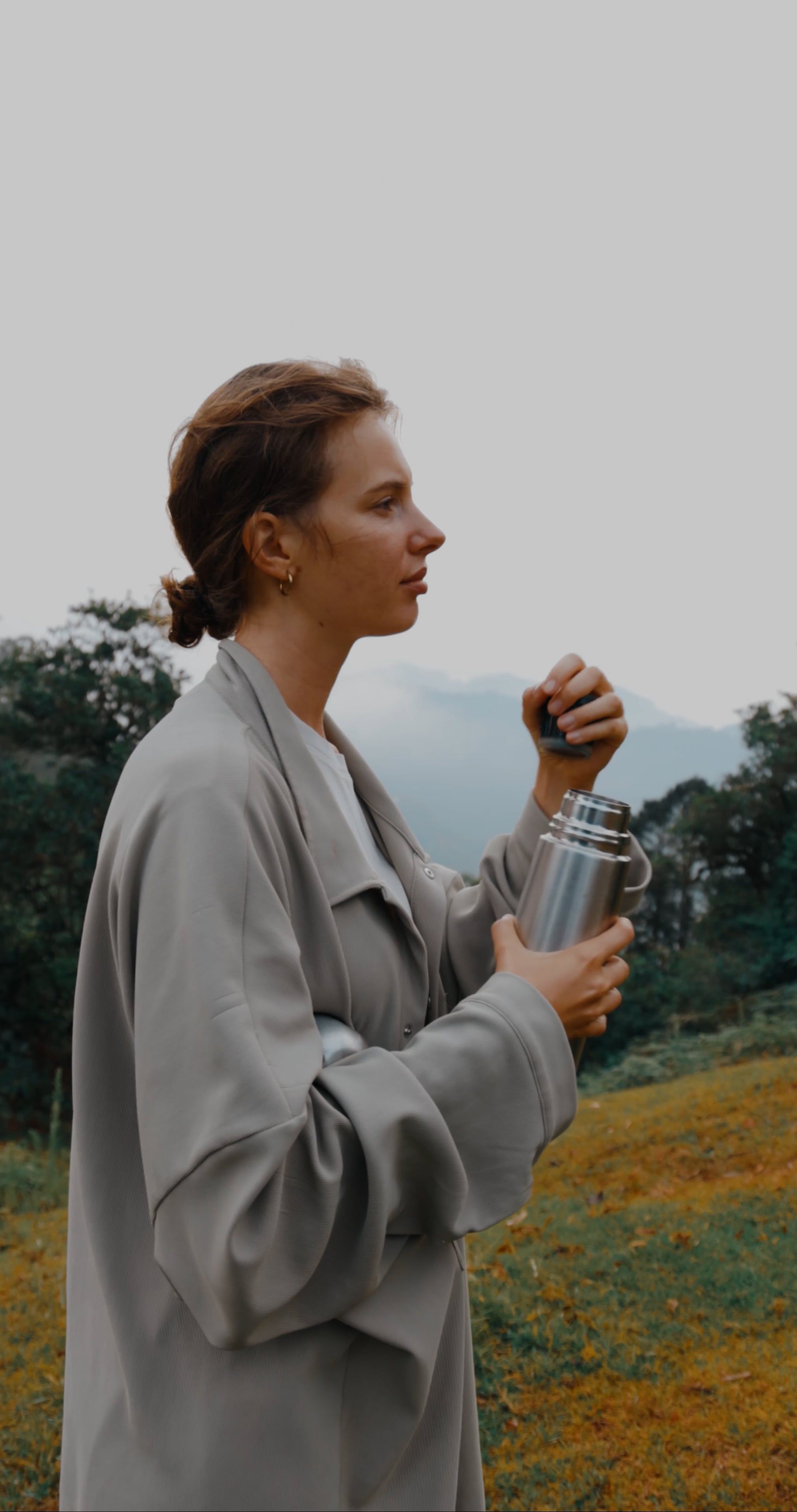 Close up of a Woman Drinking from a Flask Free Stock Video Footage ...