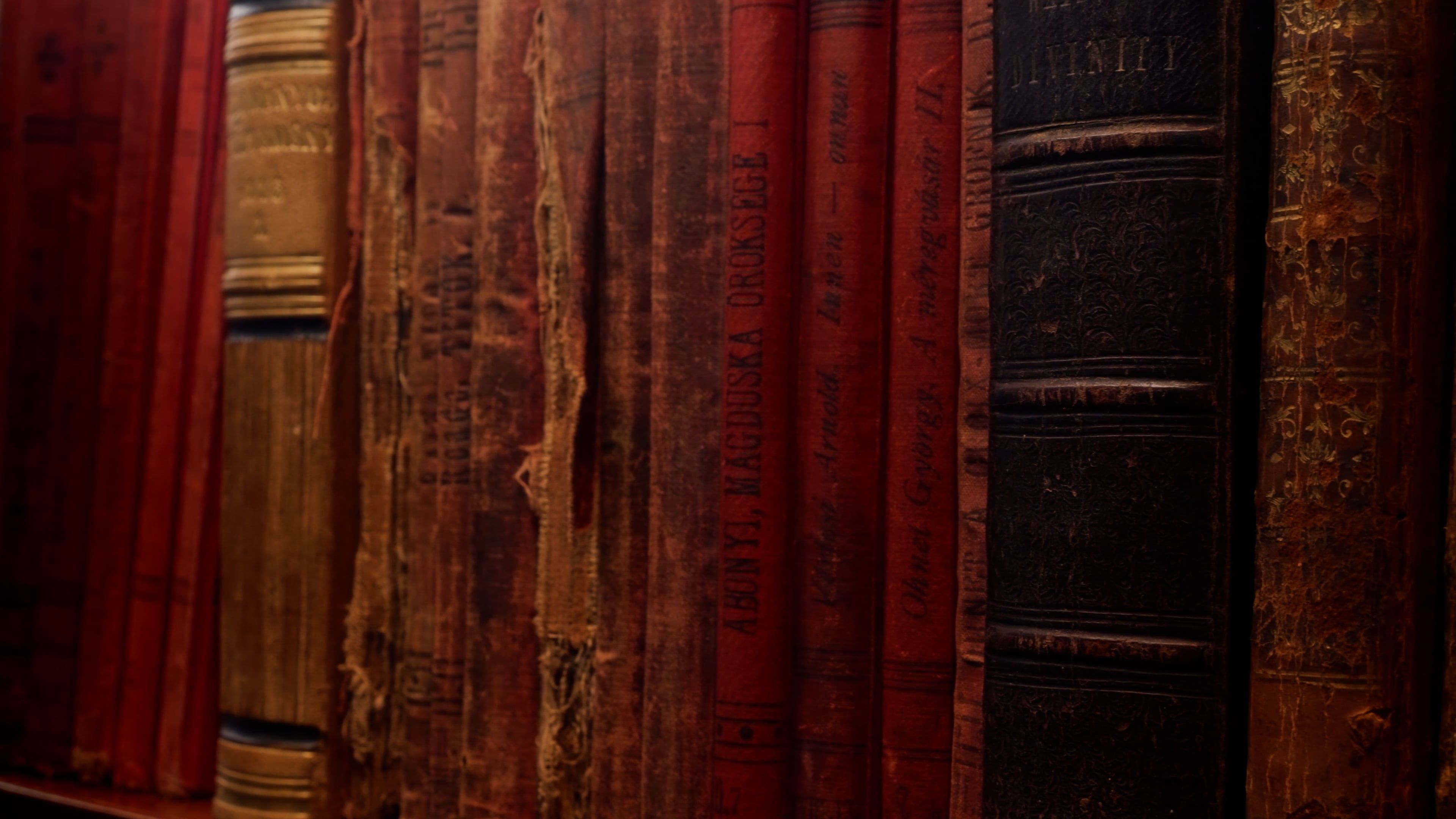 Close-up View of Antique Books · Free Stock Video