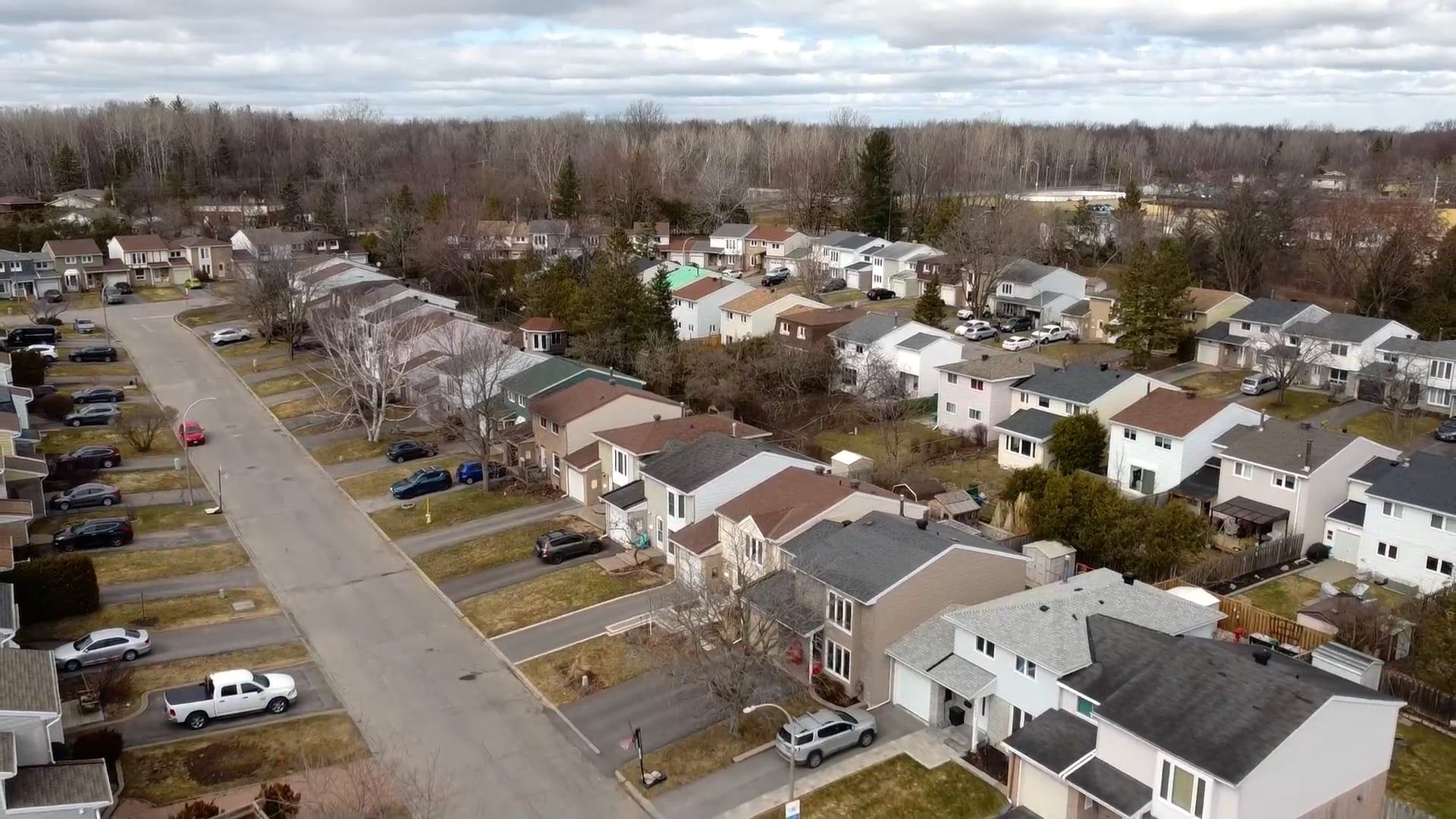 Birds Eye View of Houses on Suburbs Free Stock Video Footage, Royalty ...
