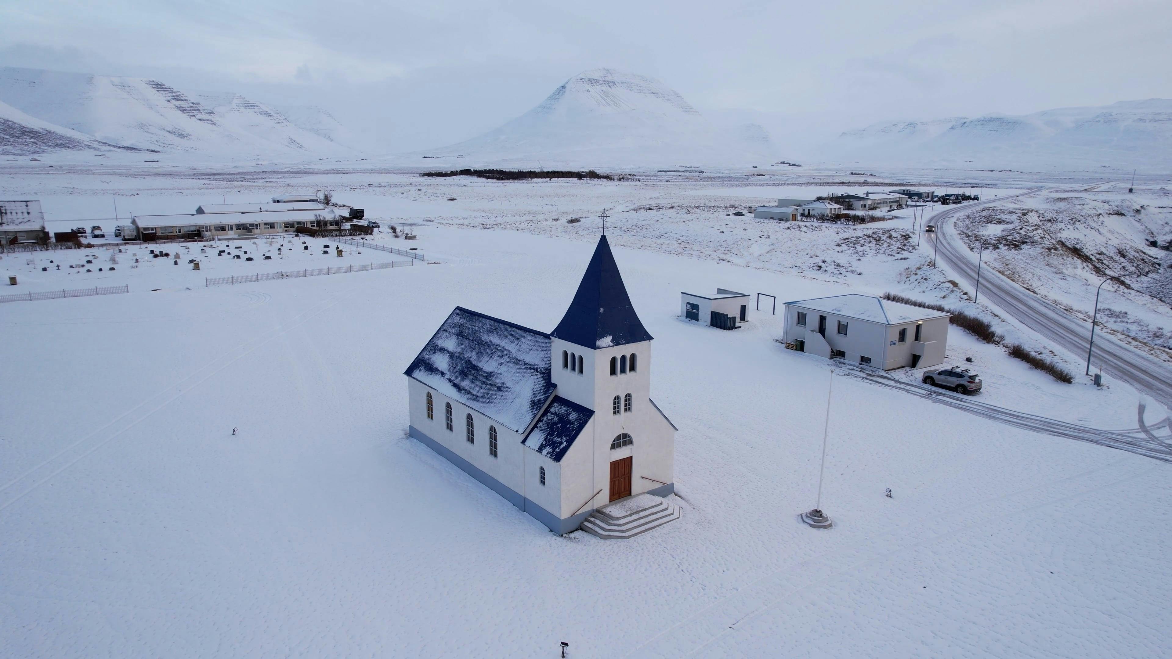Church in Snow Free Stock Video Footage, Royalty-Free 4K & HD Video Clip