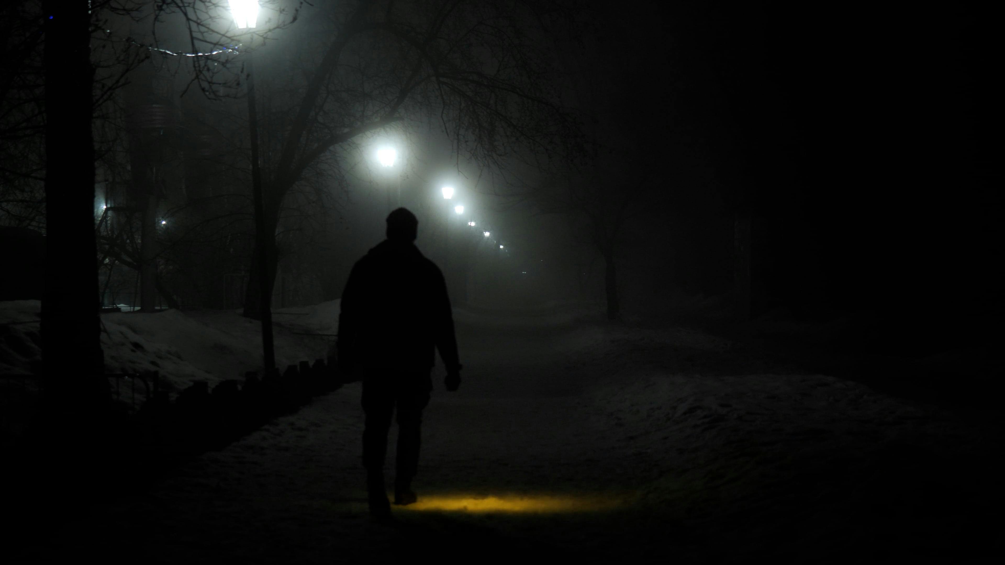 Person Walking at Night with Flashlight Free Stock Video Footage ...