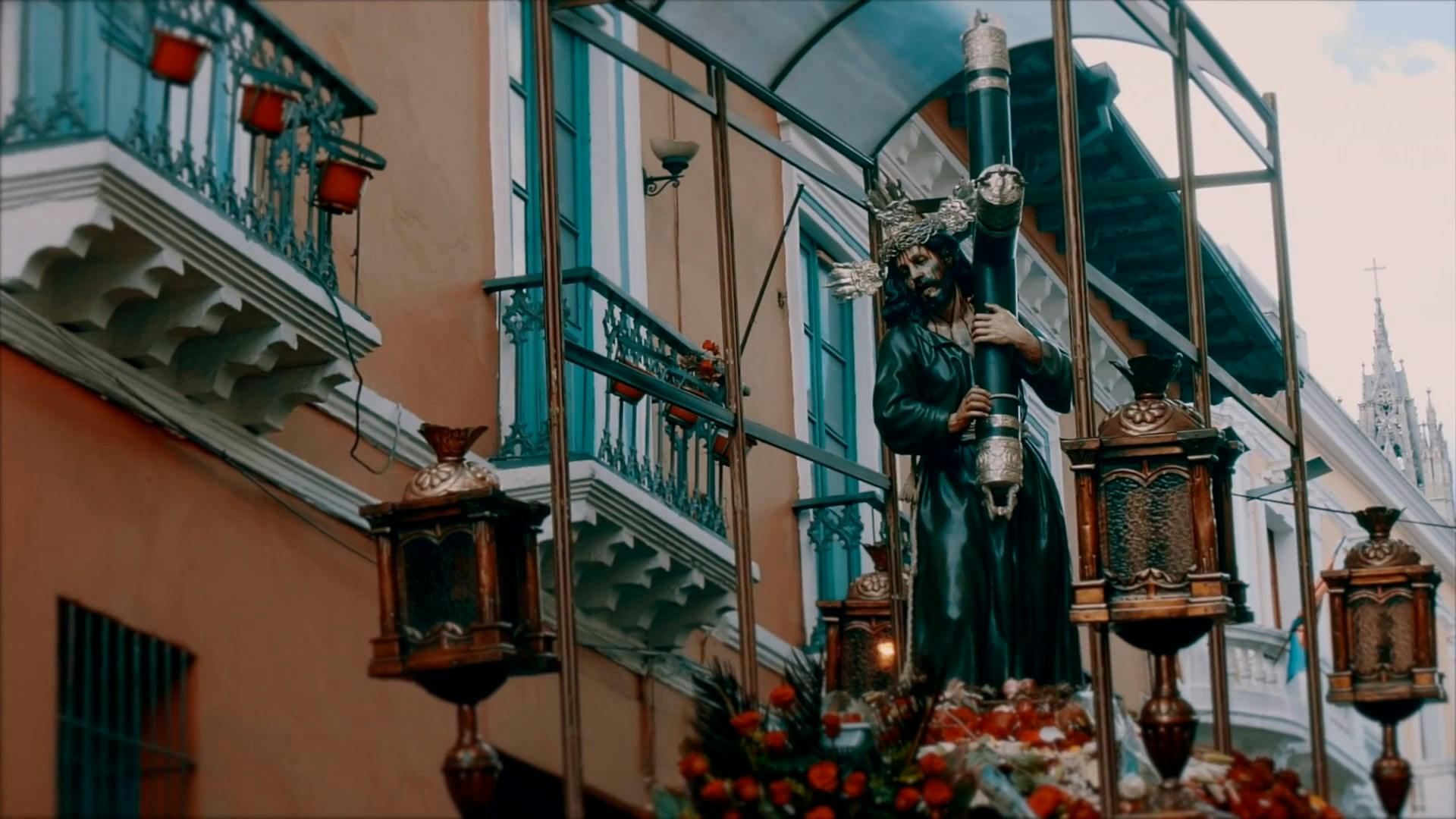 A Jesus Christ Statue in a Religious Procession Free Stock Video ...