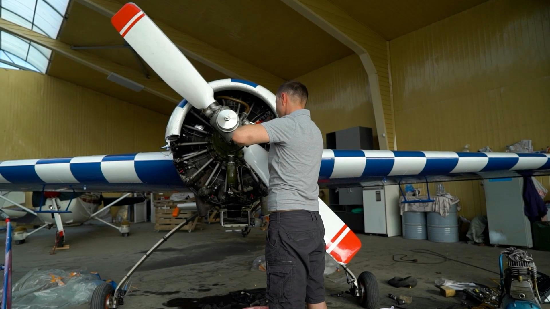 Back View of Man Repairing Aircraft Free Stock Video Footage, Royalty ...