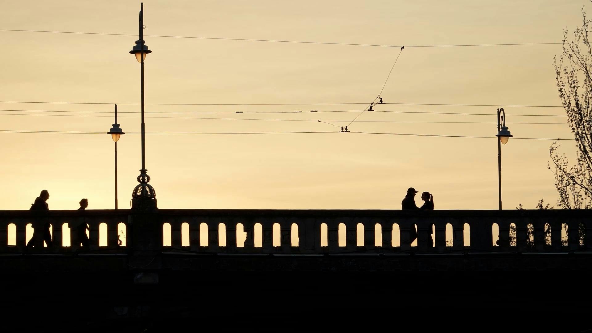 Couple Dancing on Bridge at Sunset Free Stock Video Footage, Royalty ...