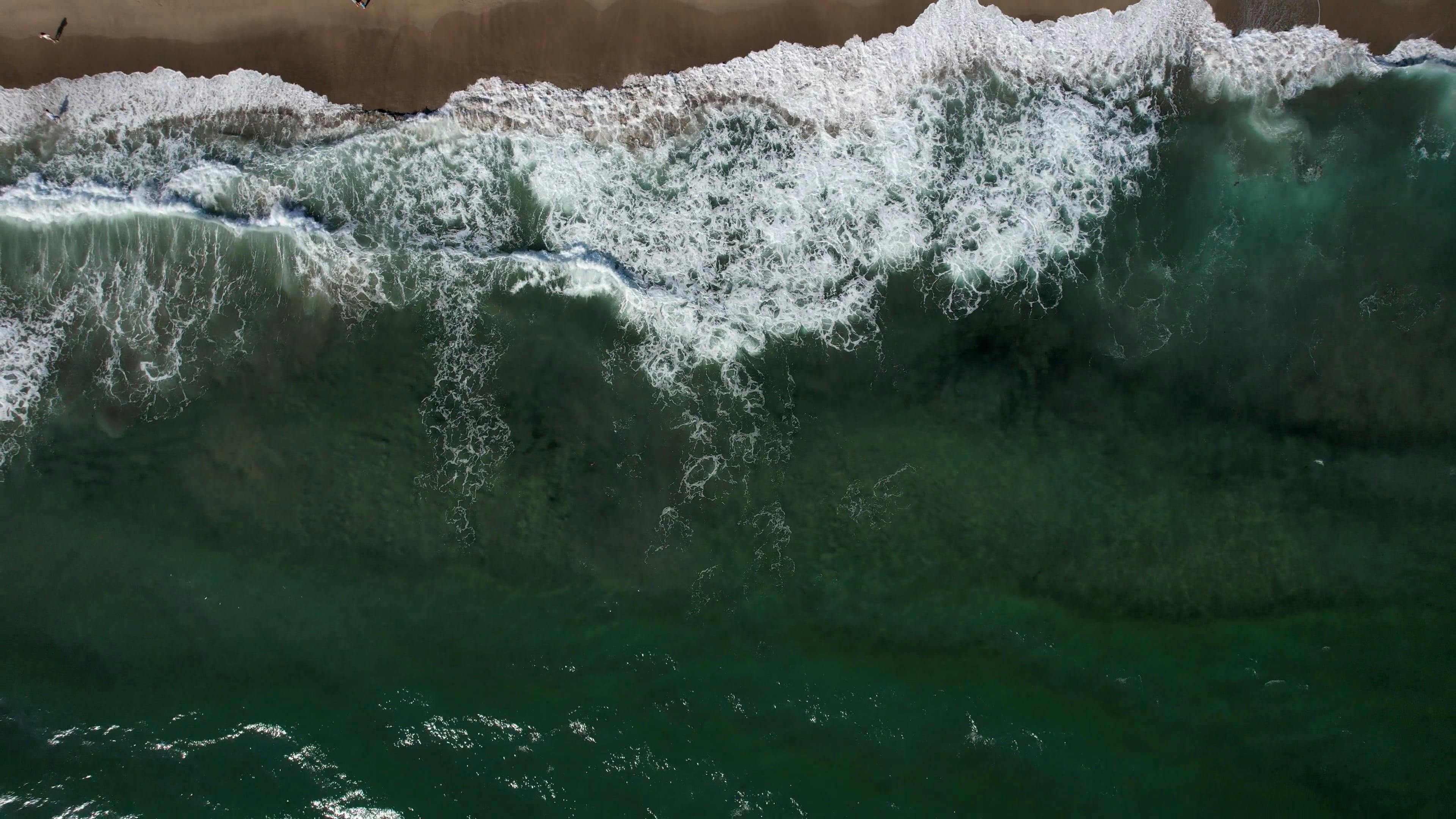 Drone Footage of Sea Waves on Beach Free Stock Video Footage, Royalty ...