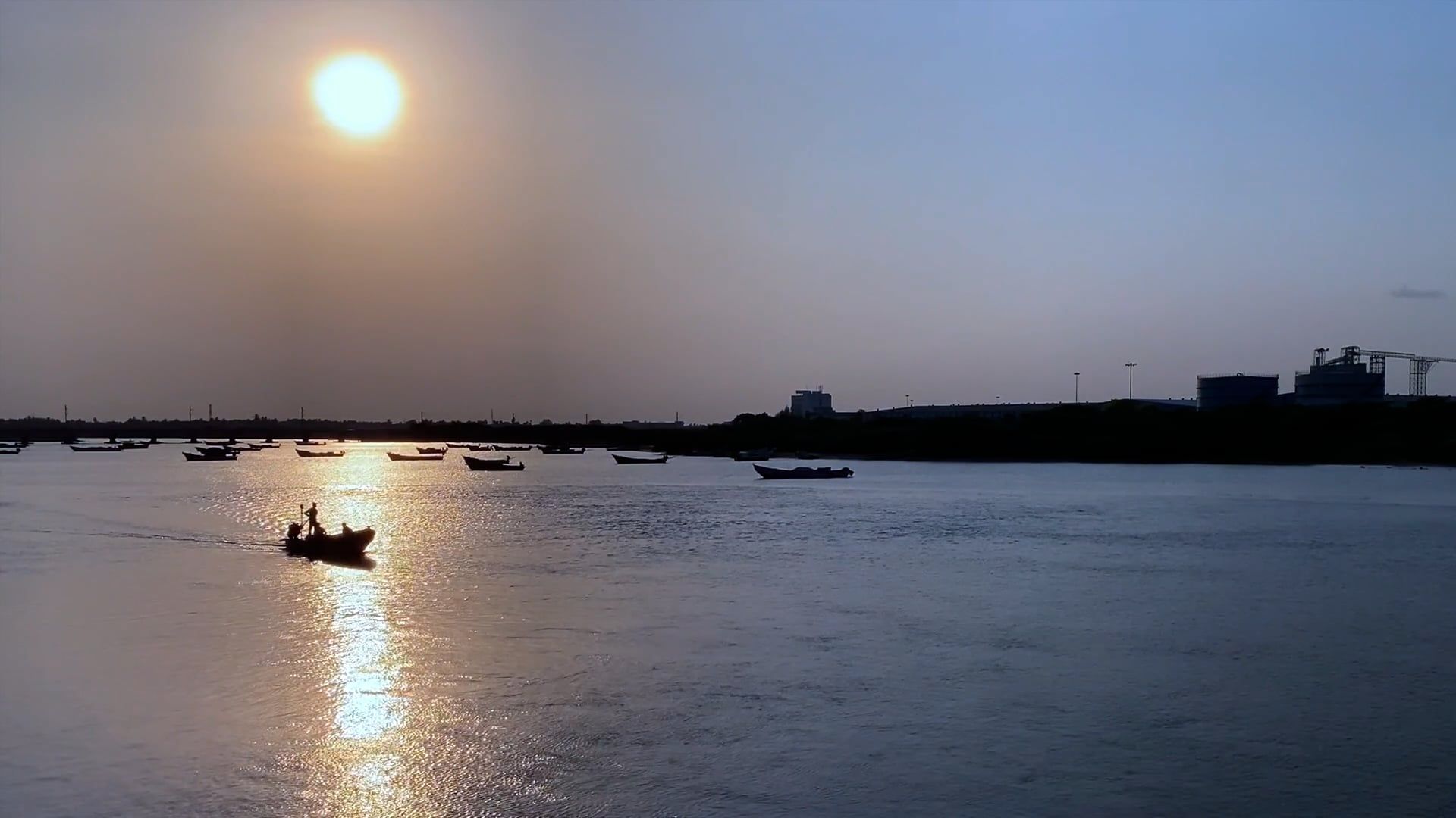 Silhouette Of A Man On A Boat At Sunset Free Stock Video Footage ...