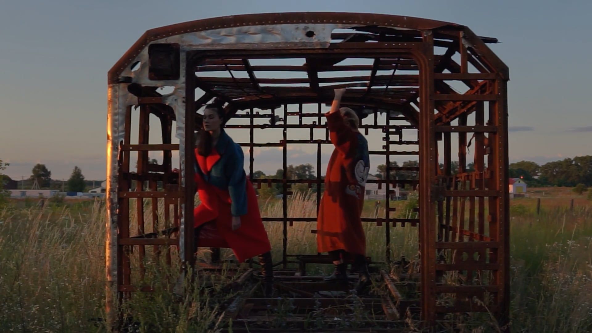 Women Posing in Shed Ruins on Field Free Stock Video Footage, Royalty ...