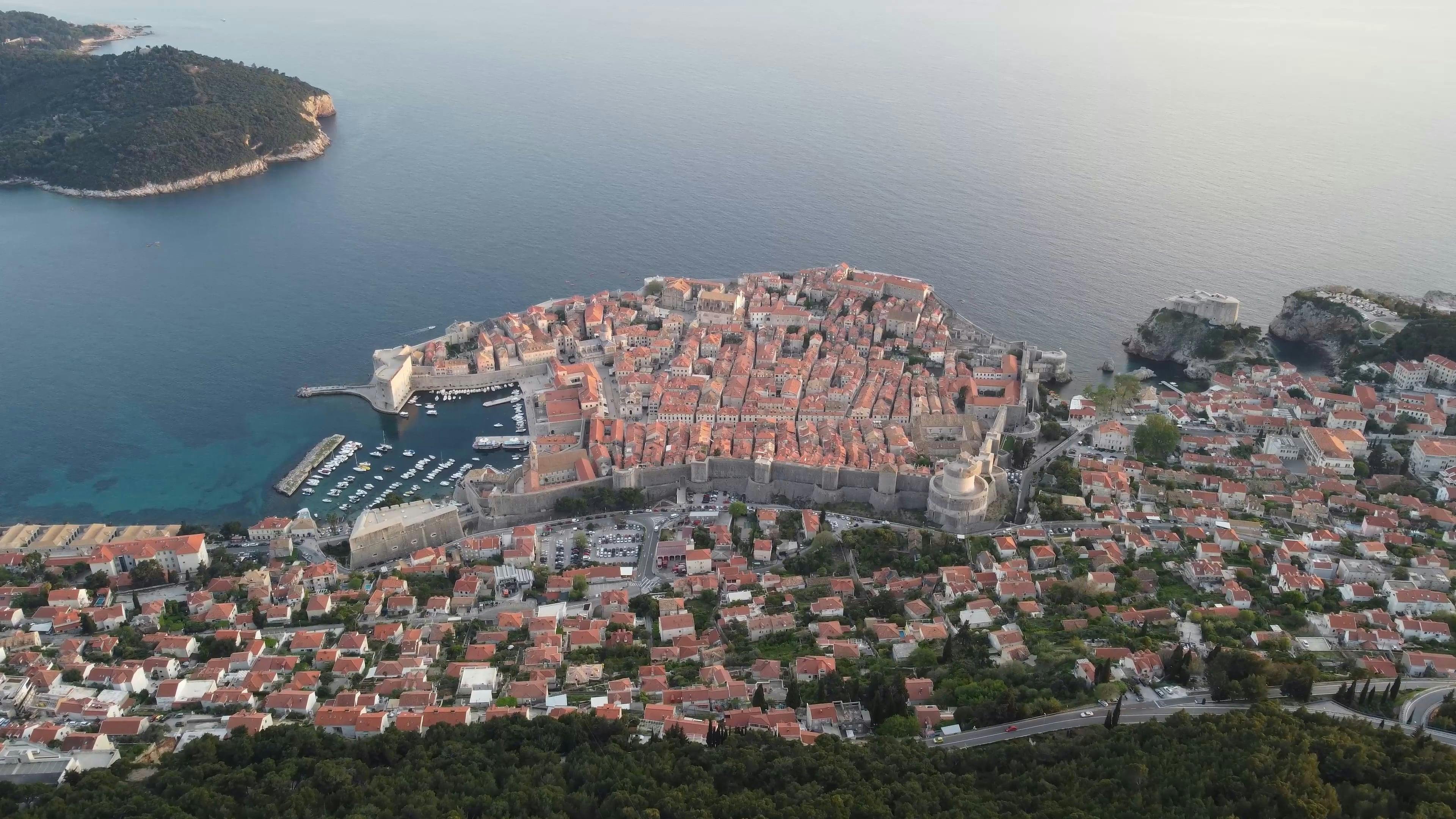 Birds Eye View of Dubrovnik Free Stock Video Footage, Royalty-Free 4K ...