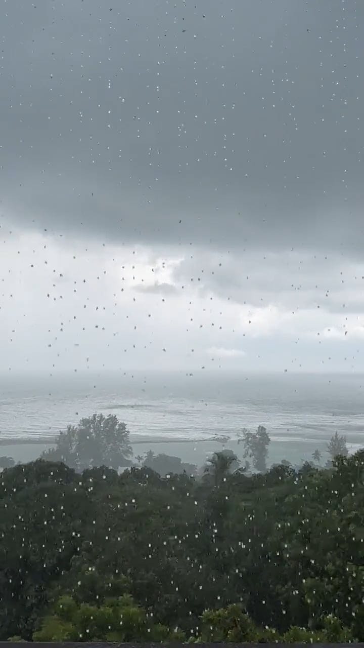 Heavy Rain Falling on a Tropical Island Beach Free Stock Video Footage ...