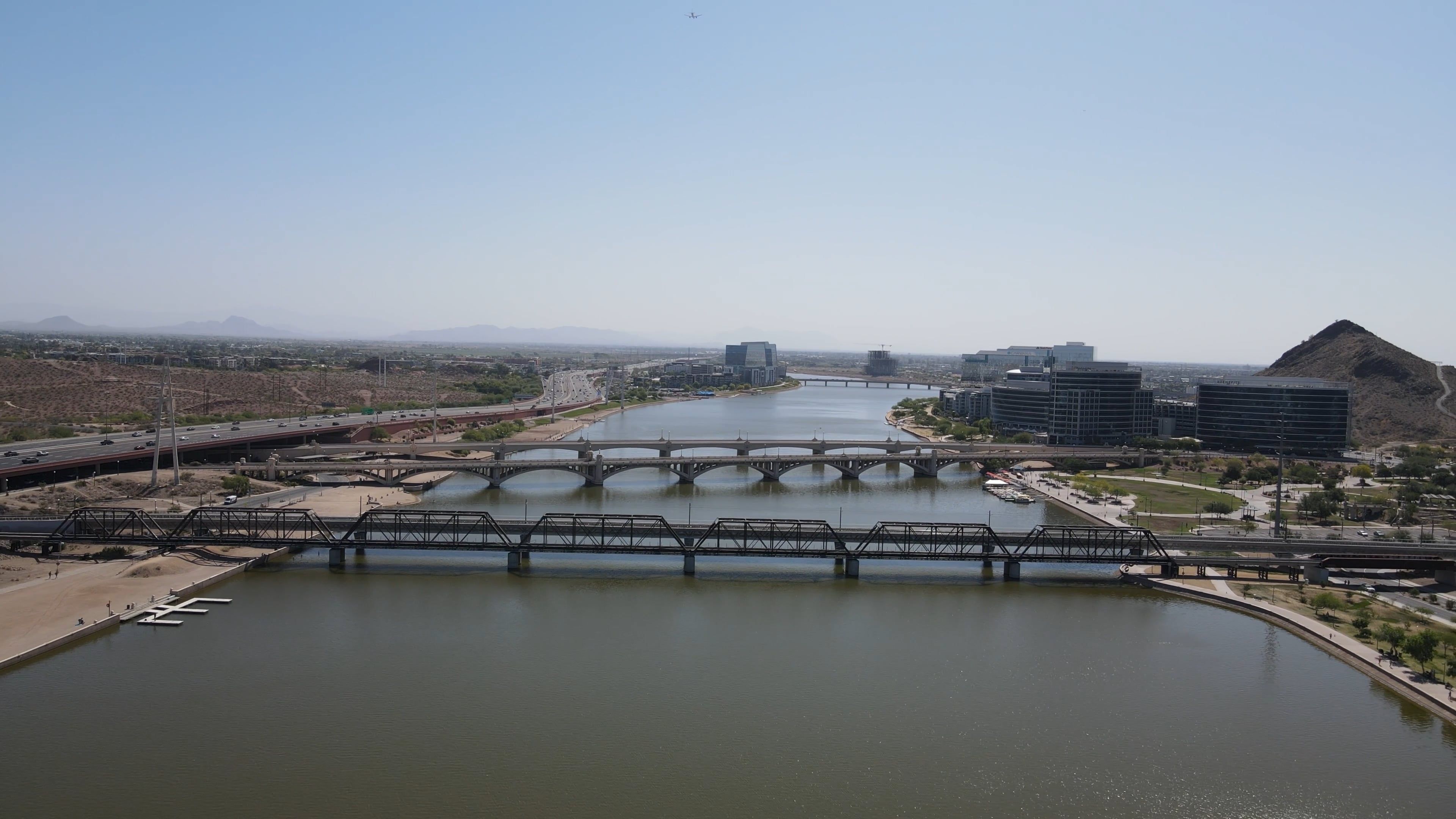 Aerial Footage of Tempe Town Lake in Arizona Free Stock Video Footage ...