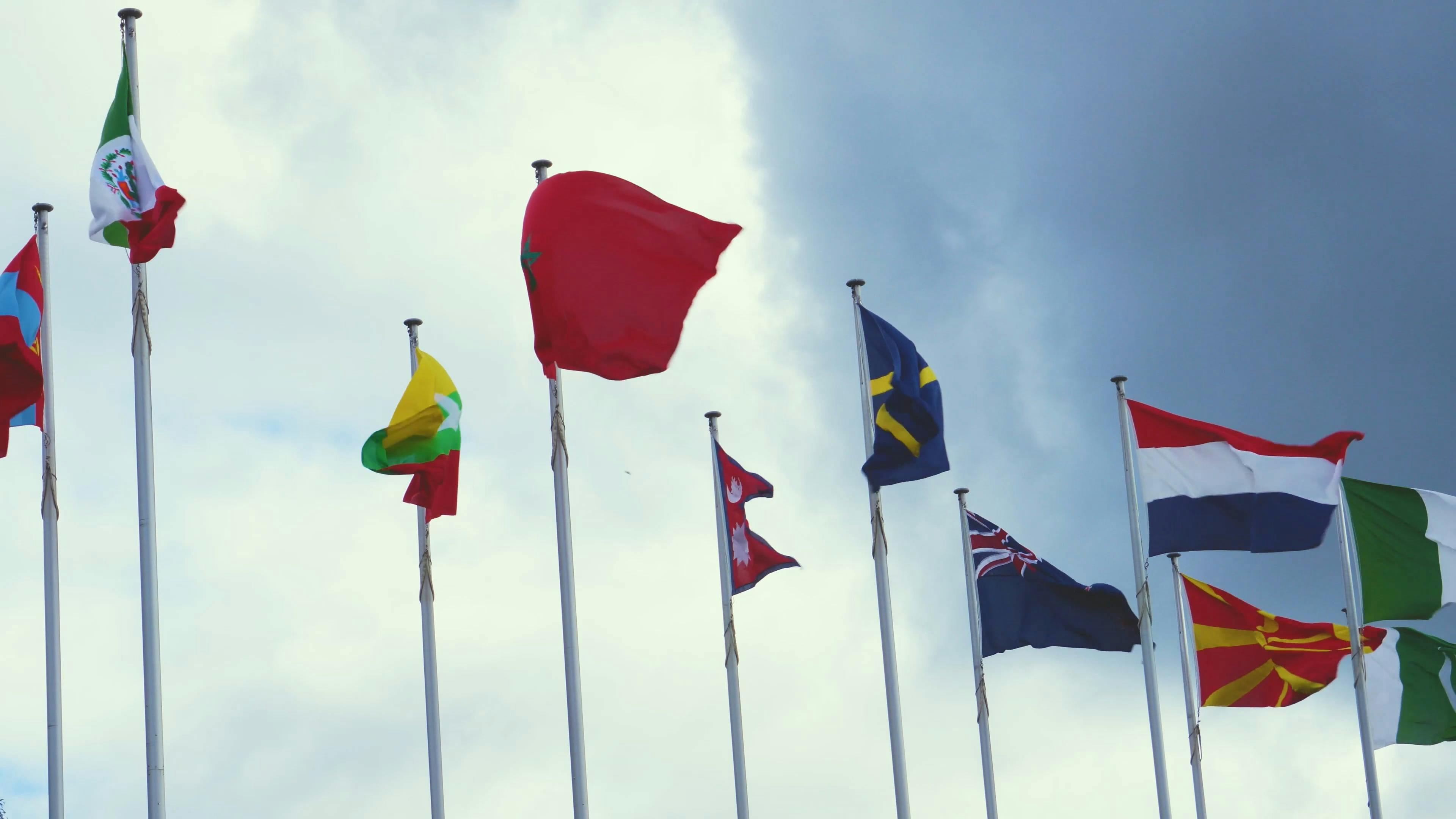 Flags Flying in the Wind Free Stock Video Footage, Royalty-Free 4K & HD ...