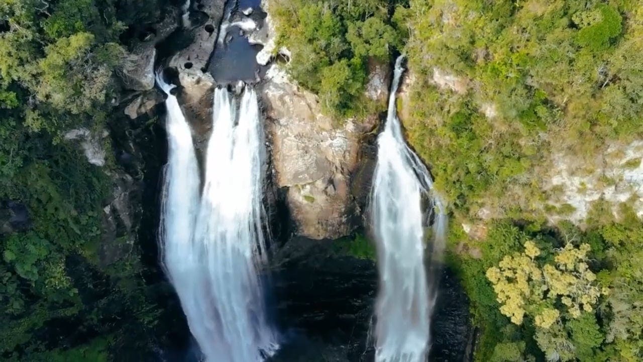 Top View Footage Of The Forest And Waterfalls Free Stock Video Footage ...