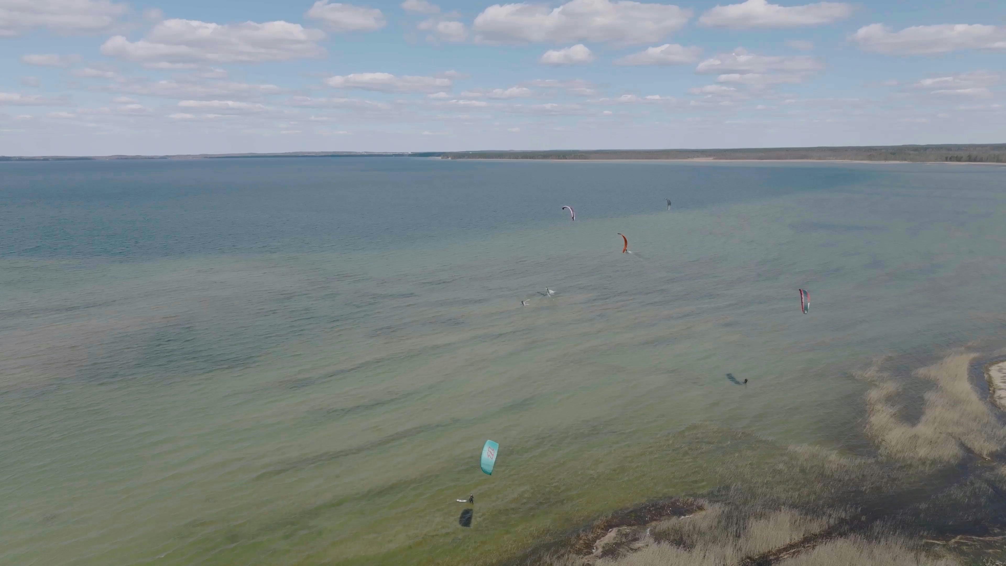 A Group of Kitesurfers in a Lake Free Stock Video Footage, Royalty-Free ...