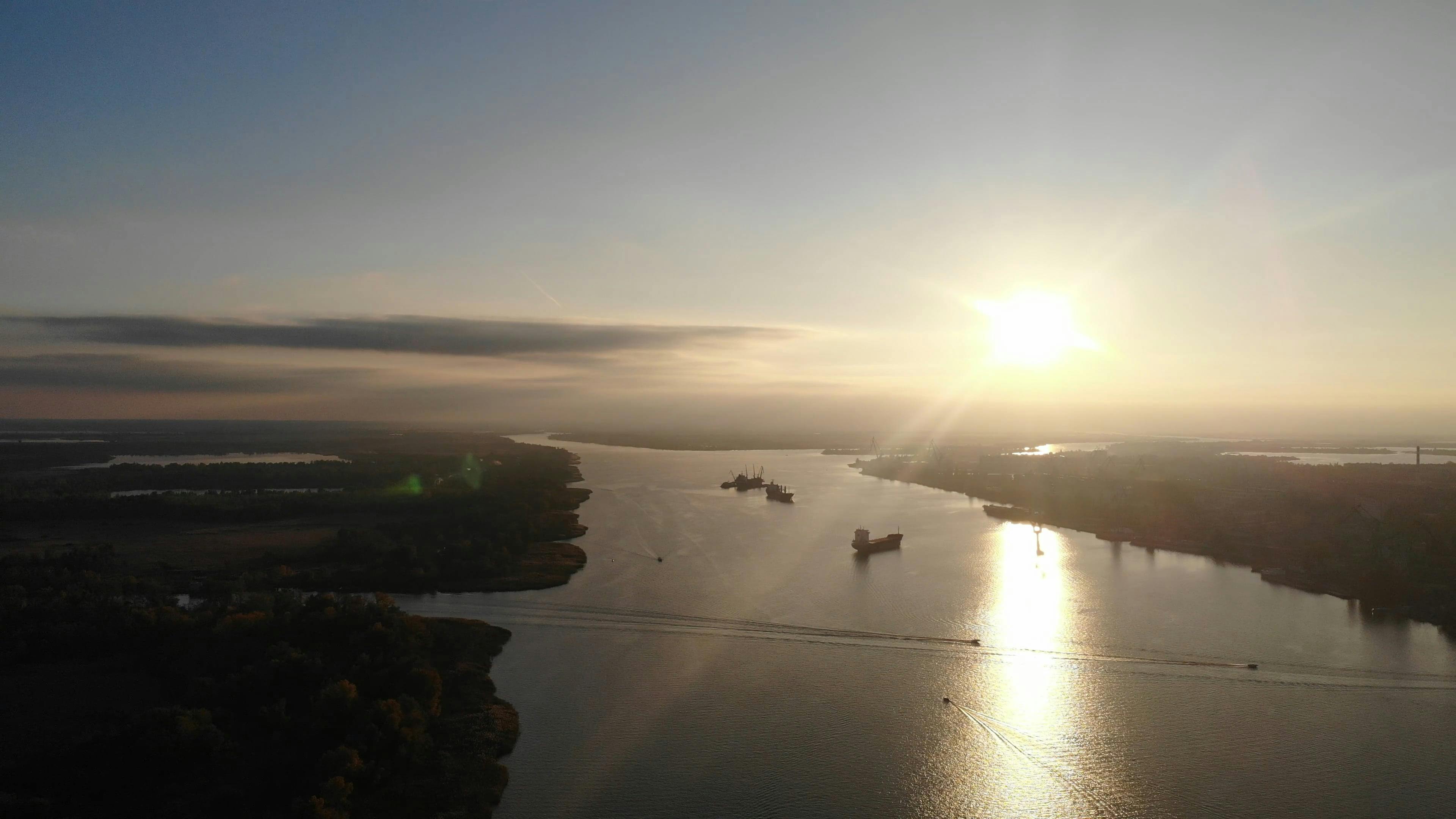 Sun over River Free Stock Video Footage, Royalty-Free 4K & HD Video Clip