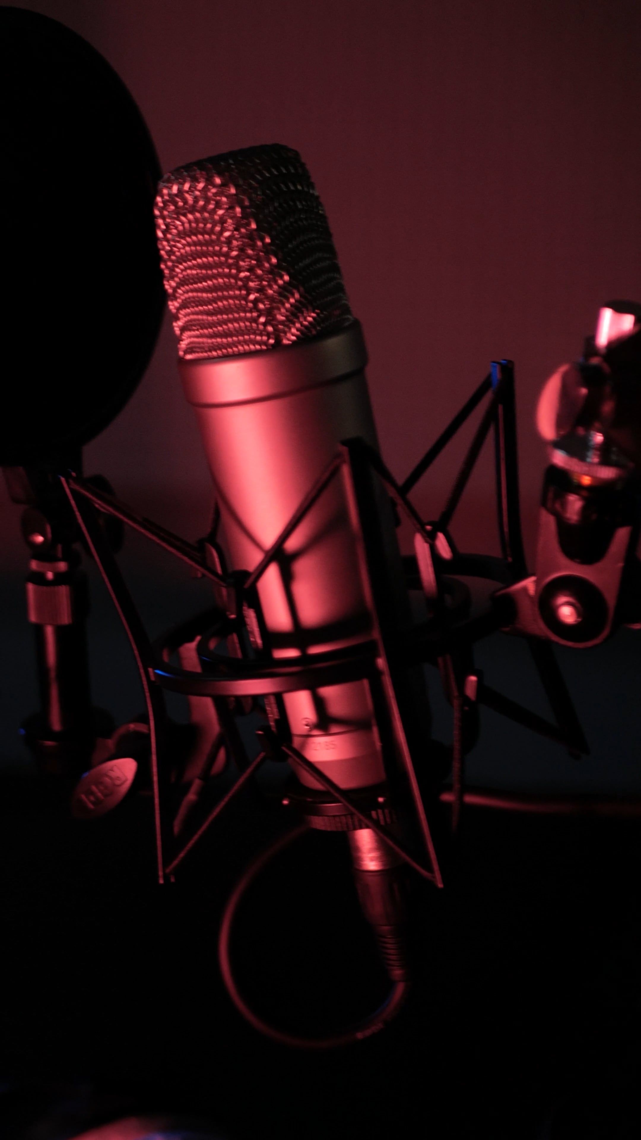 Microphone in Red Light Free Stock Video Footage, Royalty-Free 4K & HD ...