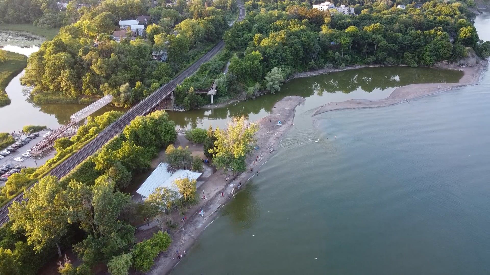 Drone Video of the Rouge River Bridge in Pickering, Canada Free Stock ...