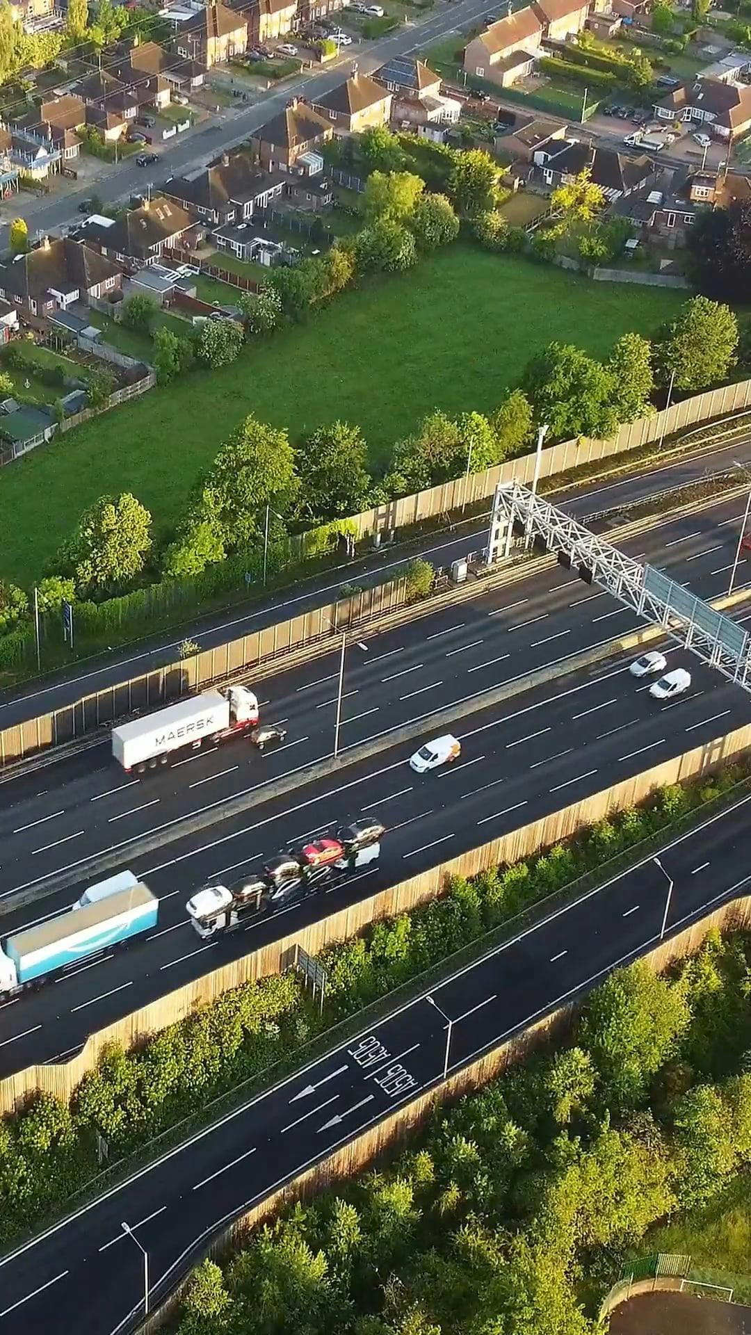 Vehicles on Freeway in Birds Eye View Free Stock Video Footage, Royalty ...