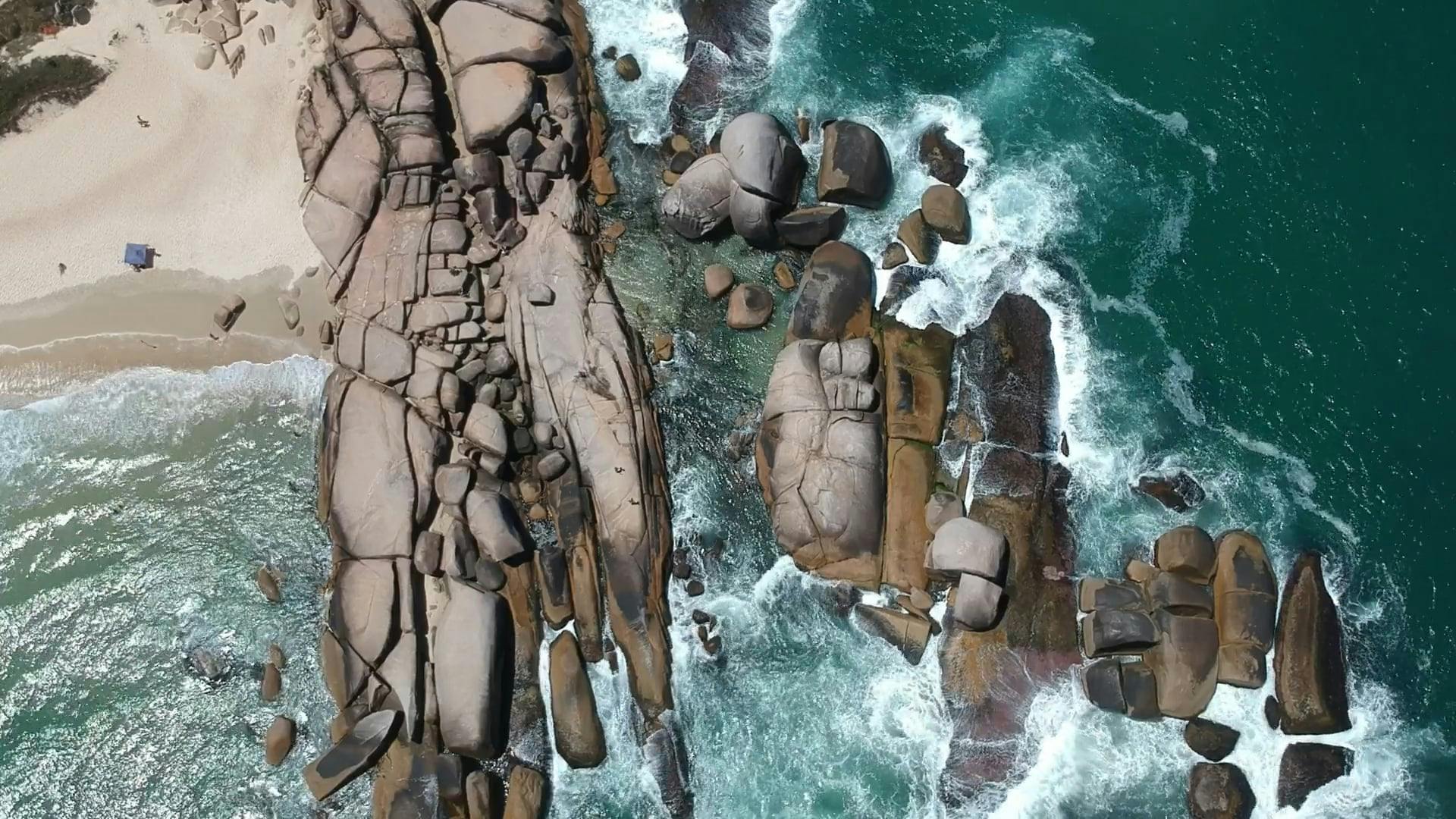 Overhead View of Rock Formations on Sea Free Stock Video Footage ...