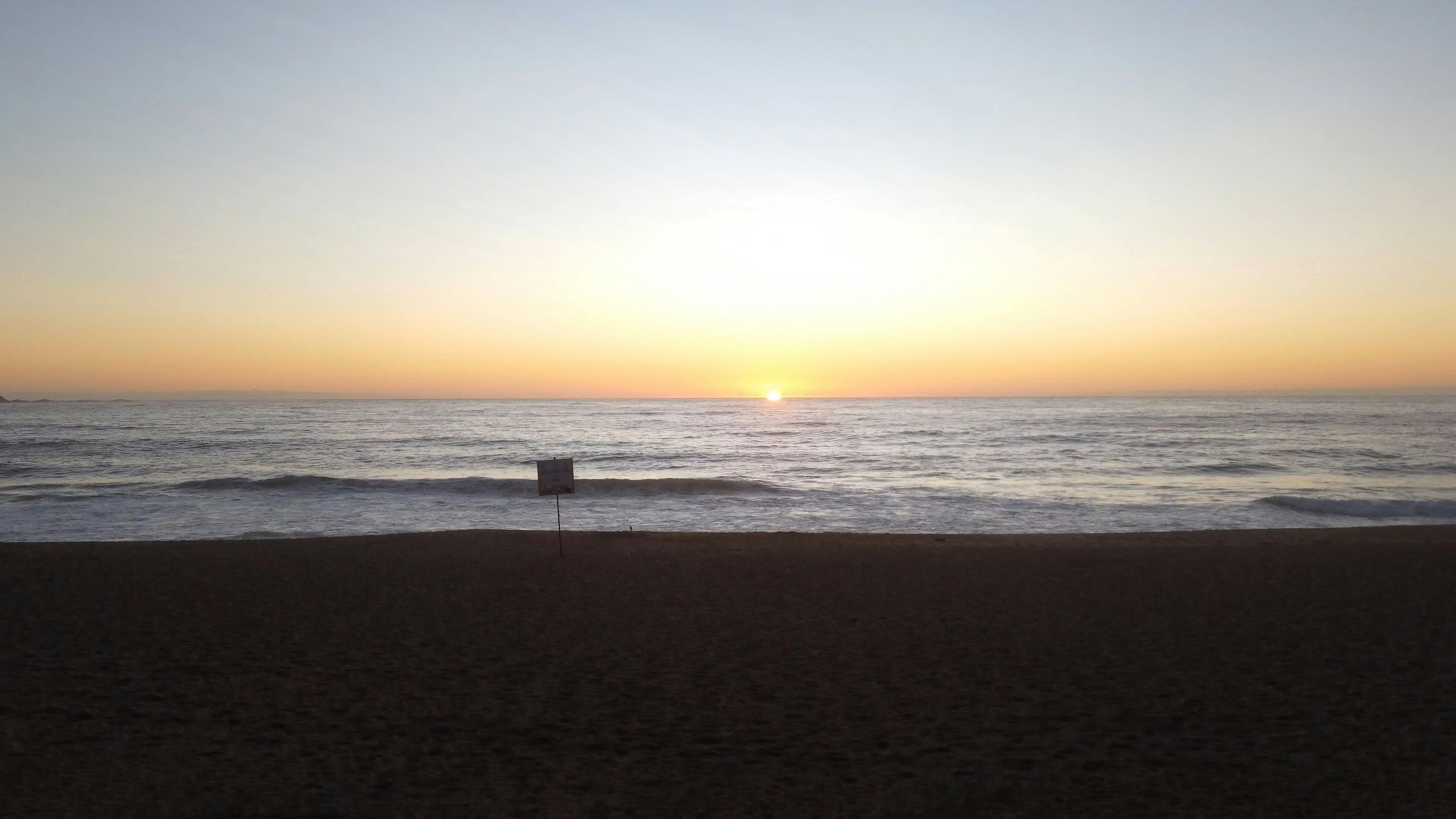 Drone Shot of a Beach and a Sea at Sunset Free Stock Video Footage ...