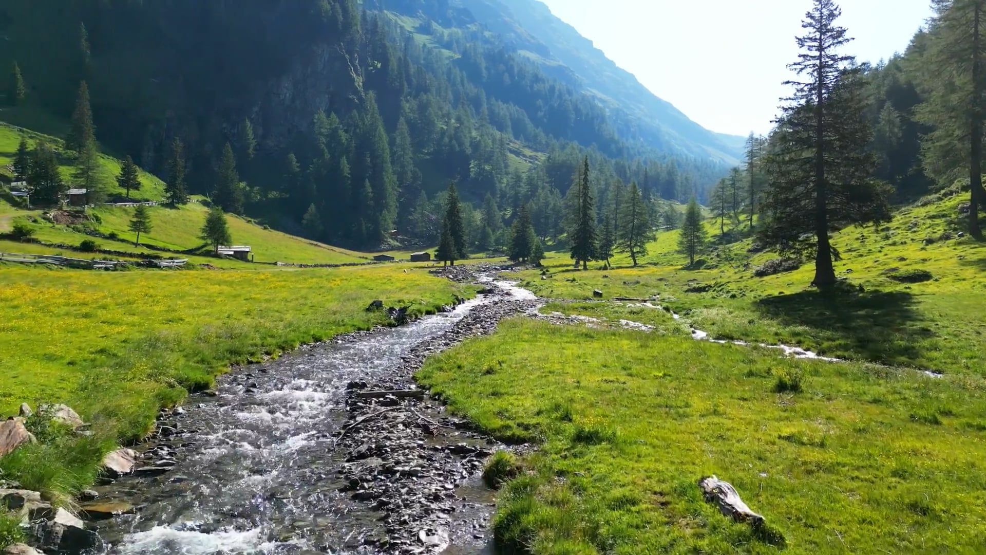 Scenery with a Brook in a Valley Free Stock Video Footage, Royalty-Free ...