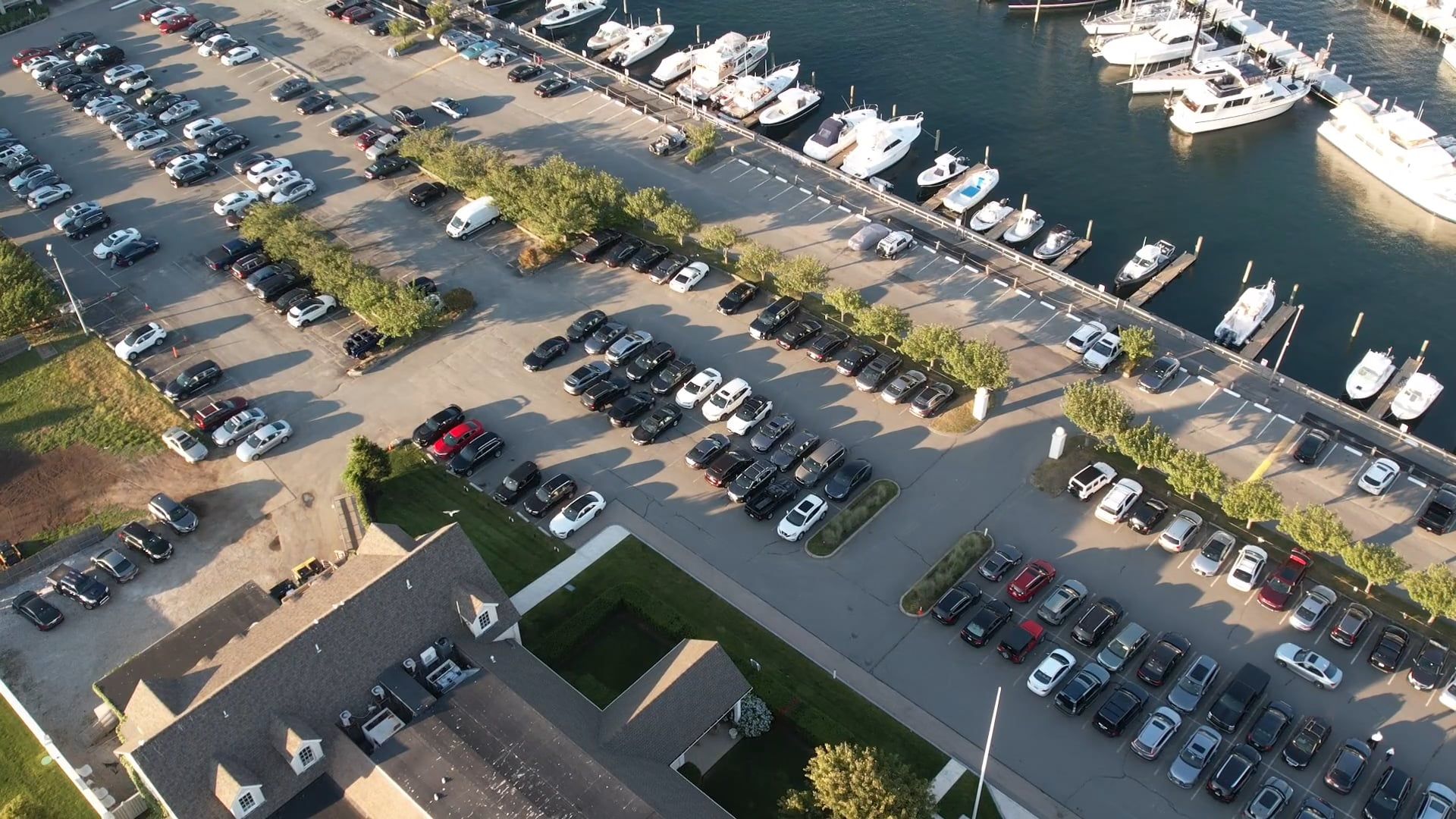 Parking Lot and a Harbor with Boats Free Stock Video Footage, Royalty ...