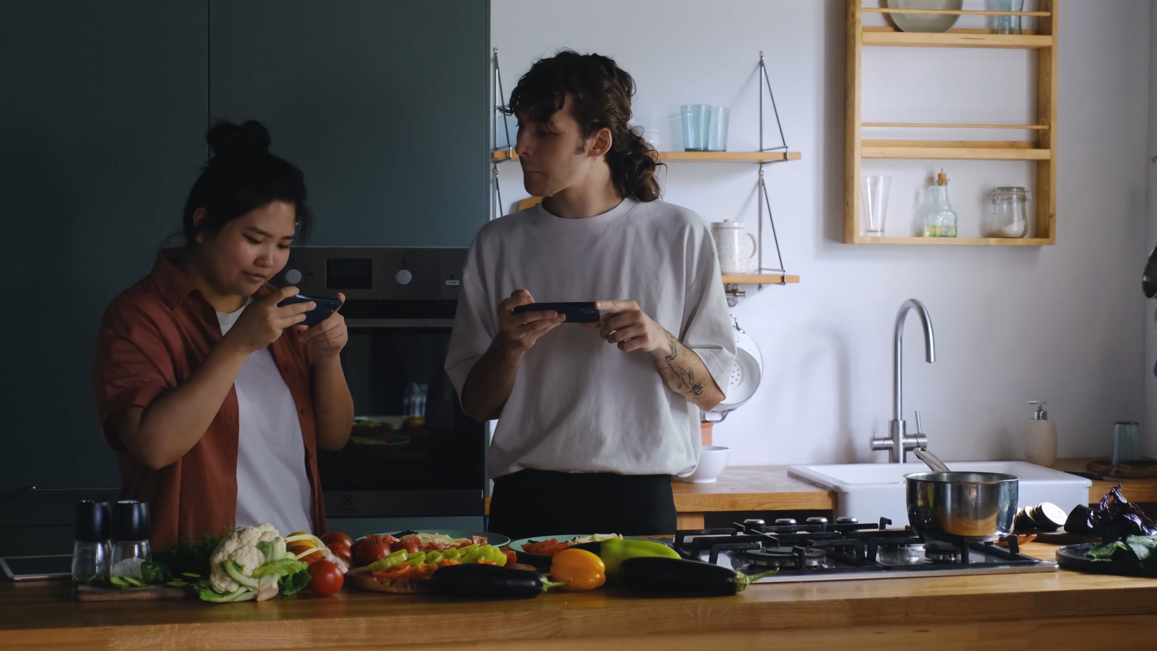 Food Vloggers Taking Photos of a Meal Free Stock Video Footage, Royalty ...