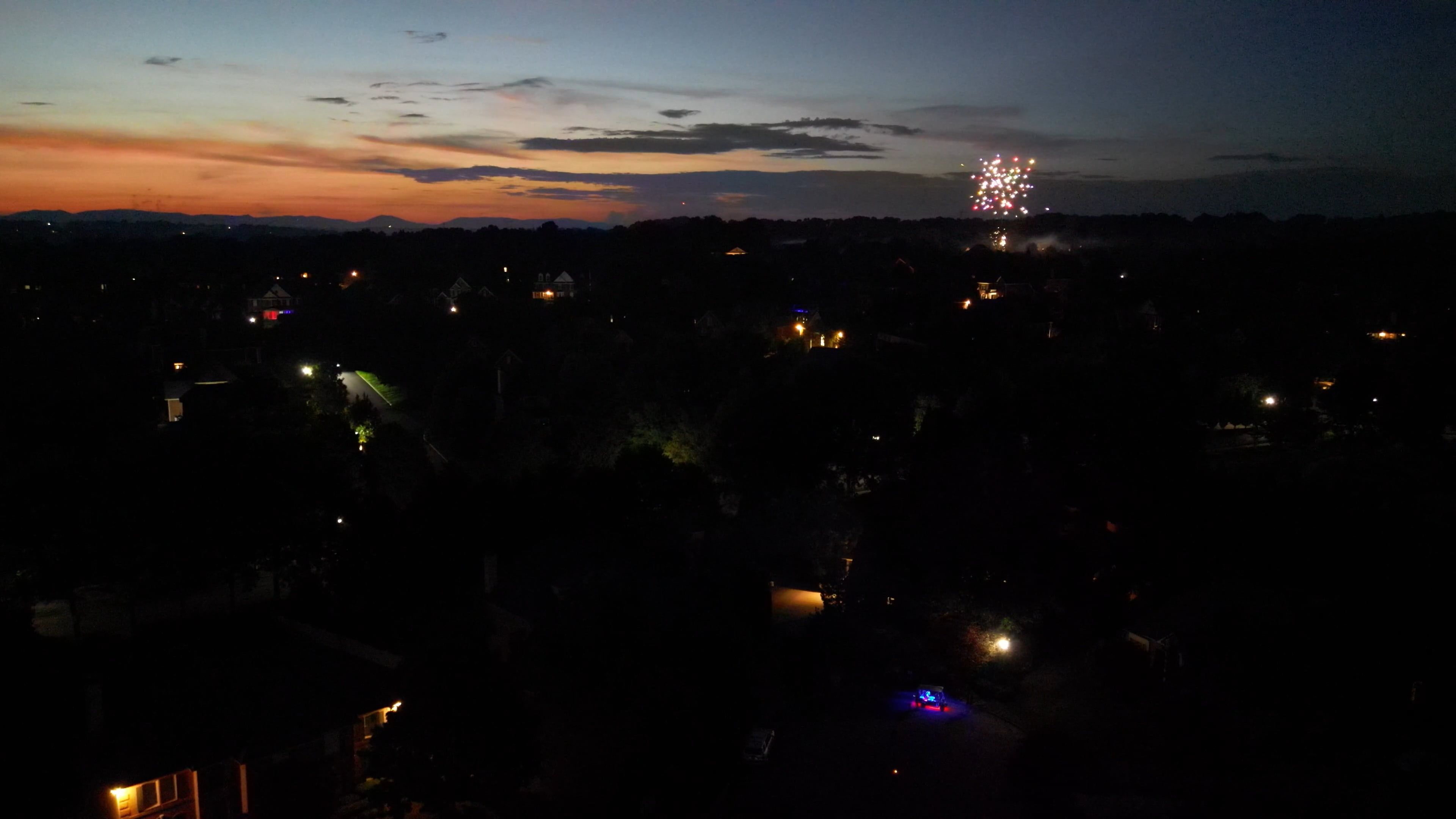 Drone Footage of 4th July Fireworks at Dusk Free Stock Video Footage ...