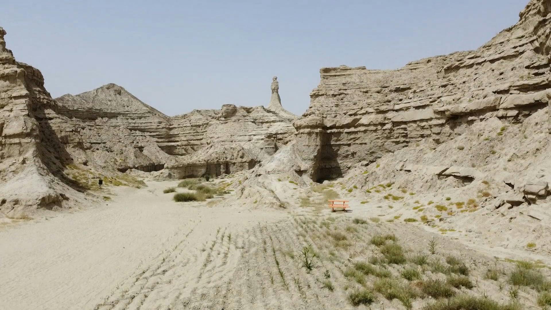Drone Footage of a Barren Desert with Rock Formations, Balochistan ...