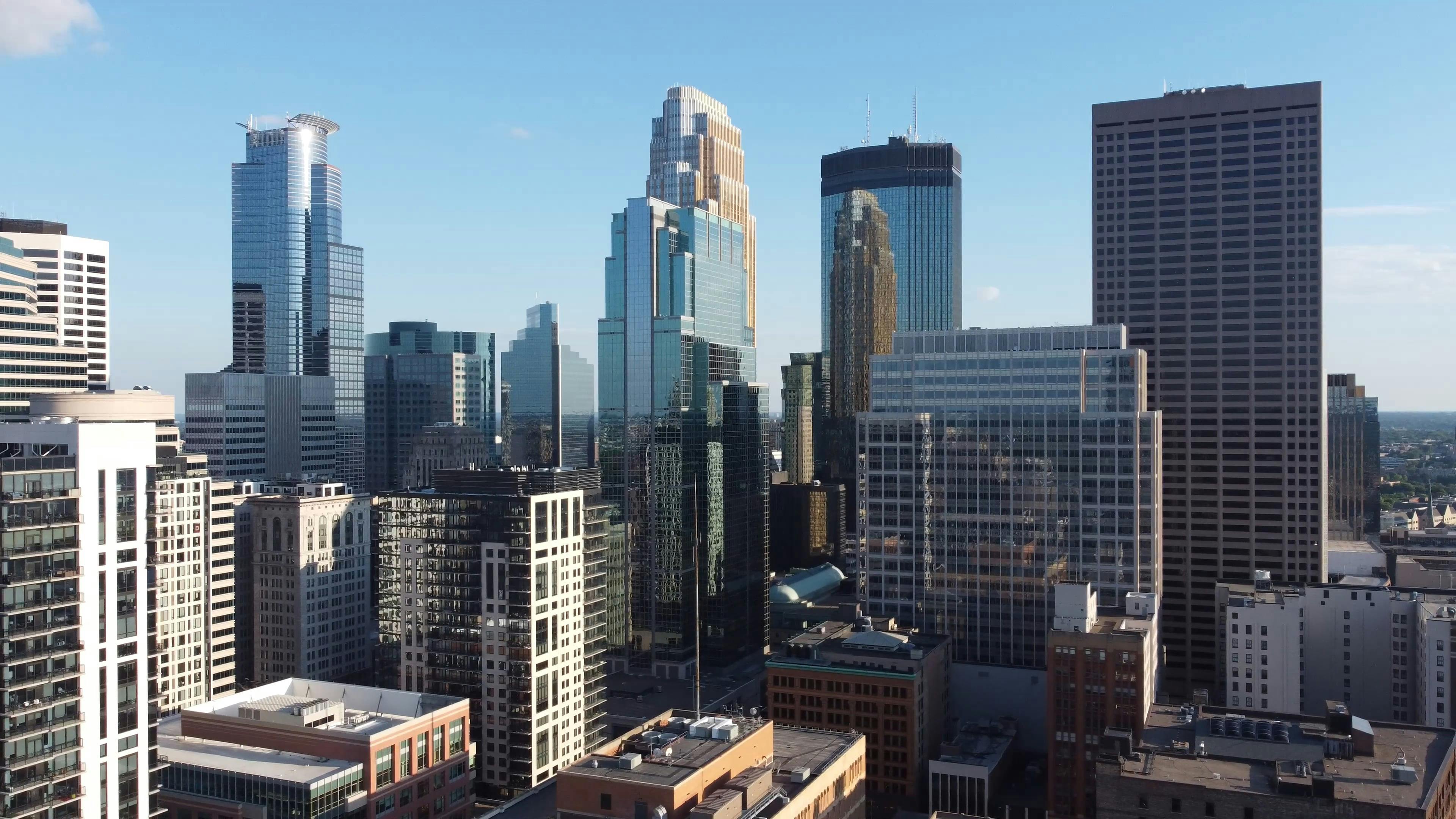 Skyscrapers in Downtown Minneapolis, Minnesota, USA Free Stock Video ...