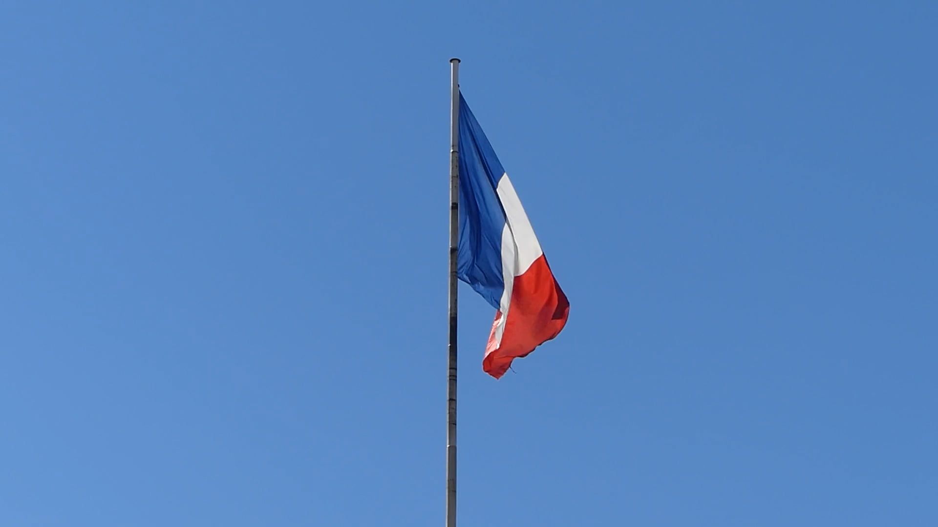 French National Flag Waving in the Wind Free Stock Video Footage ...