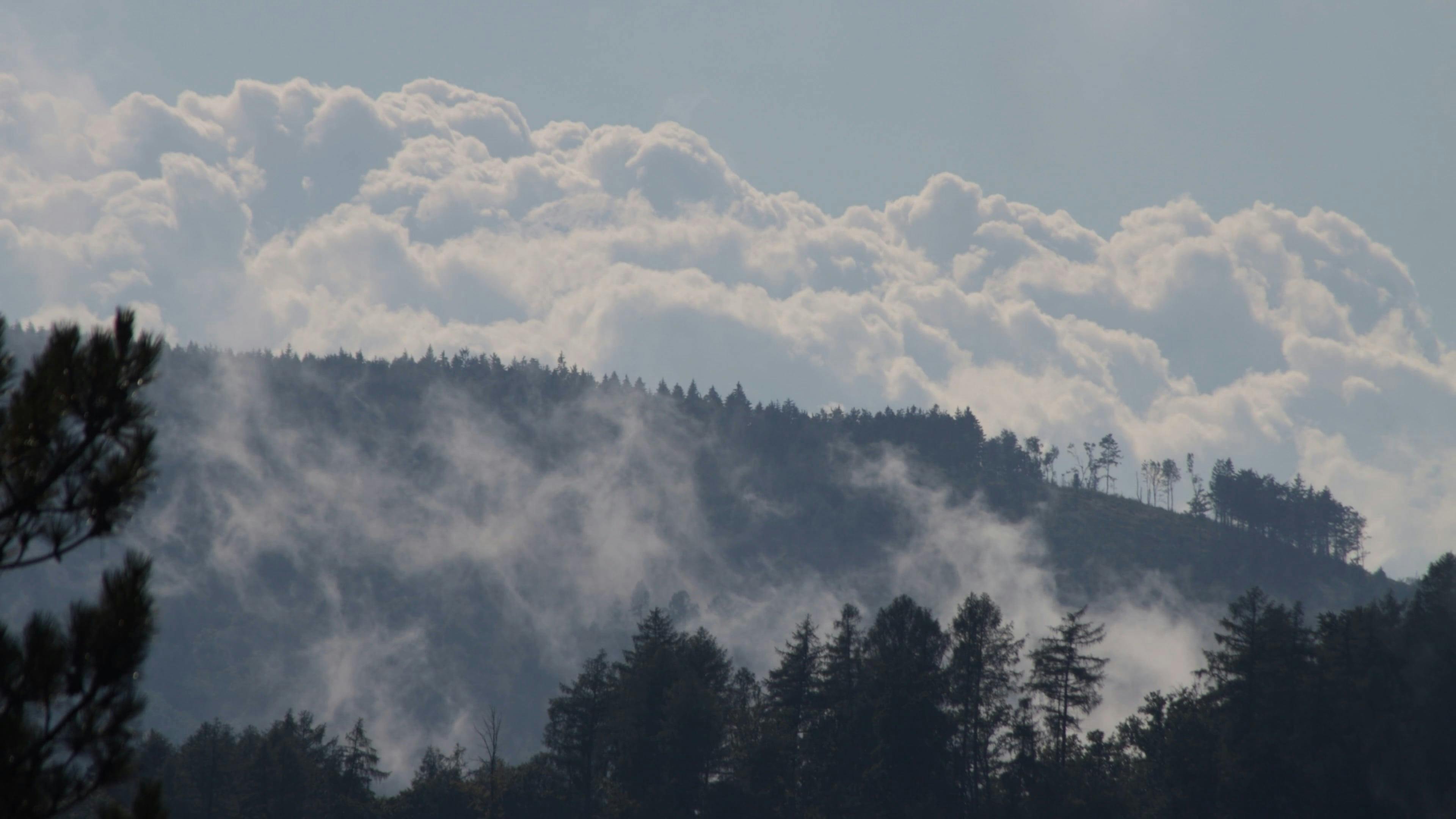Fog and White Clouds in a Mountain Landscape Free Stock Video Footage ...