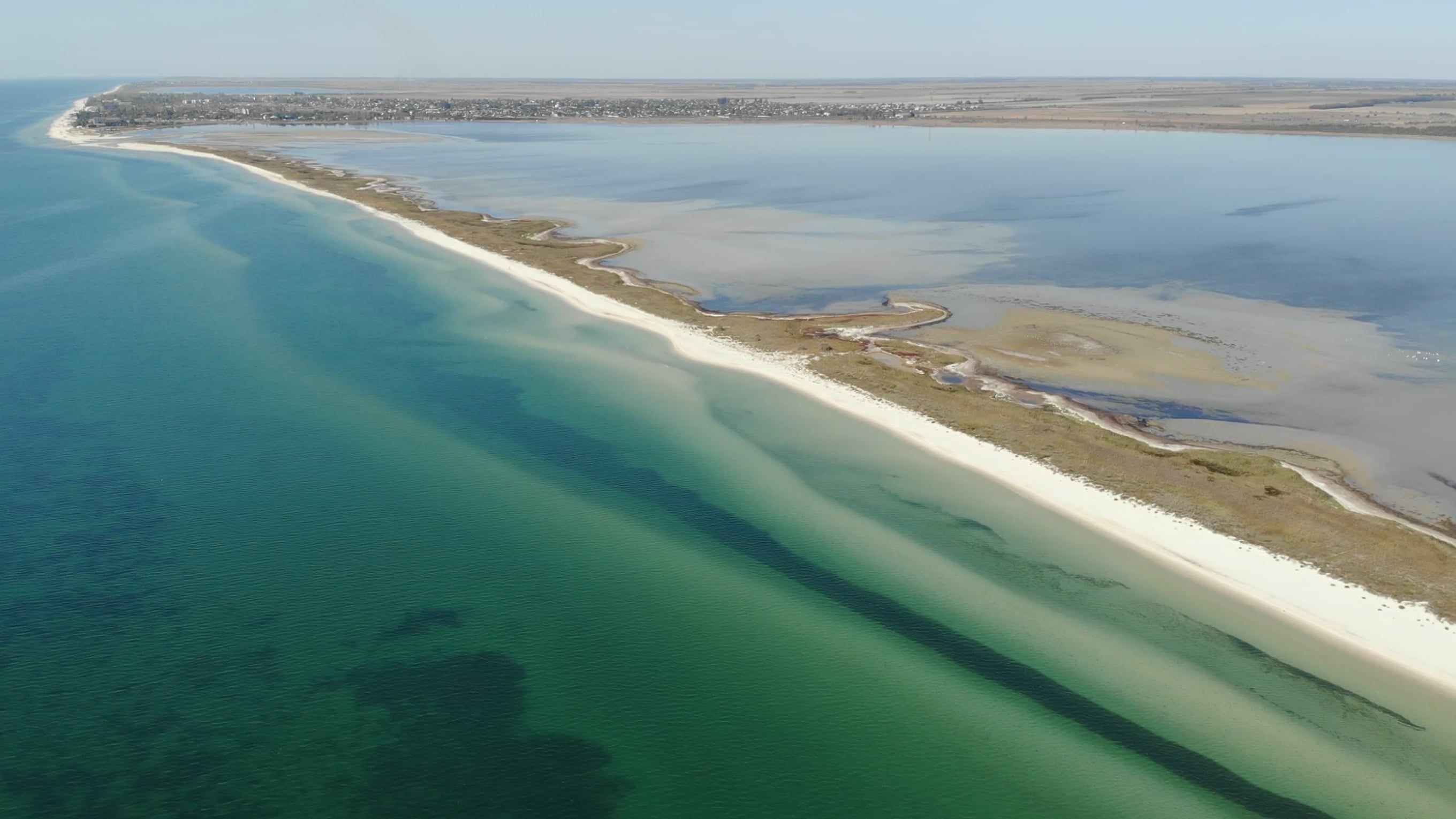Aerial View of a Narrow Sandy Island Free Stock Video Footage, Royalty ...