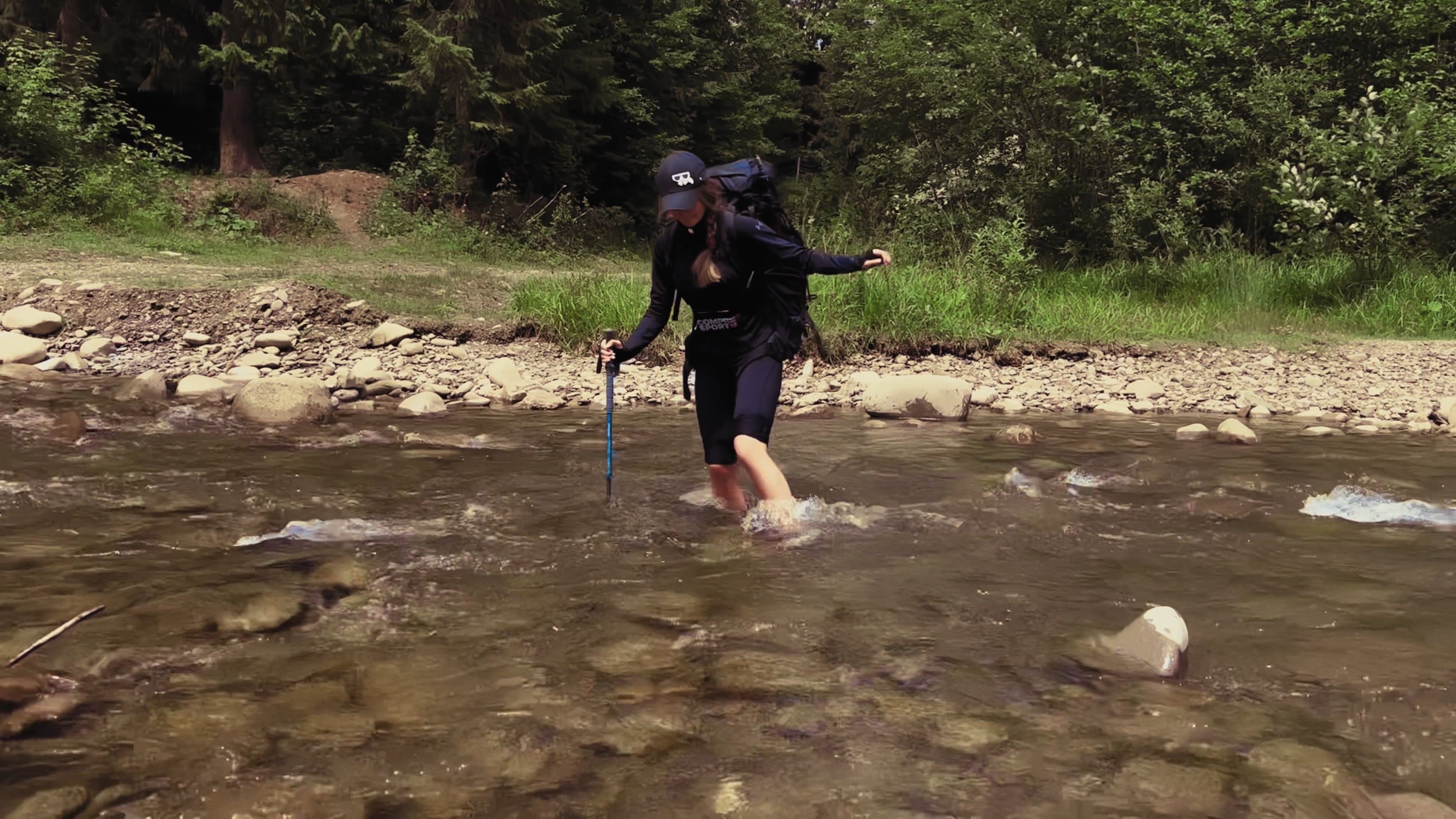 Woman Walking through Stream Free Stock Video Footage, Royalty-Free 4K ...