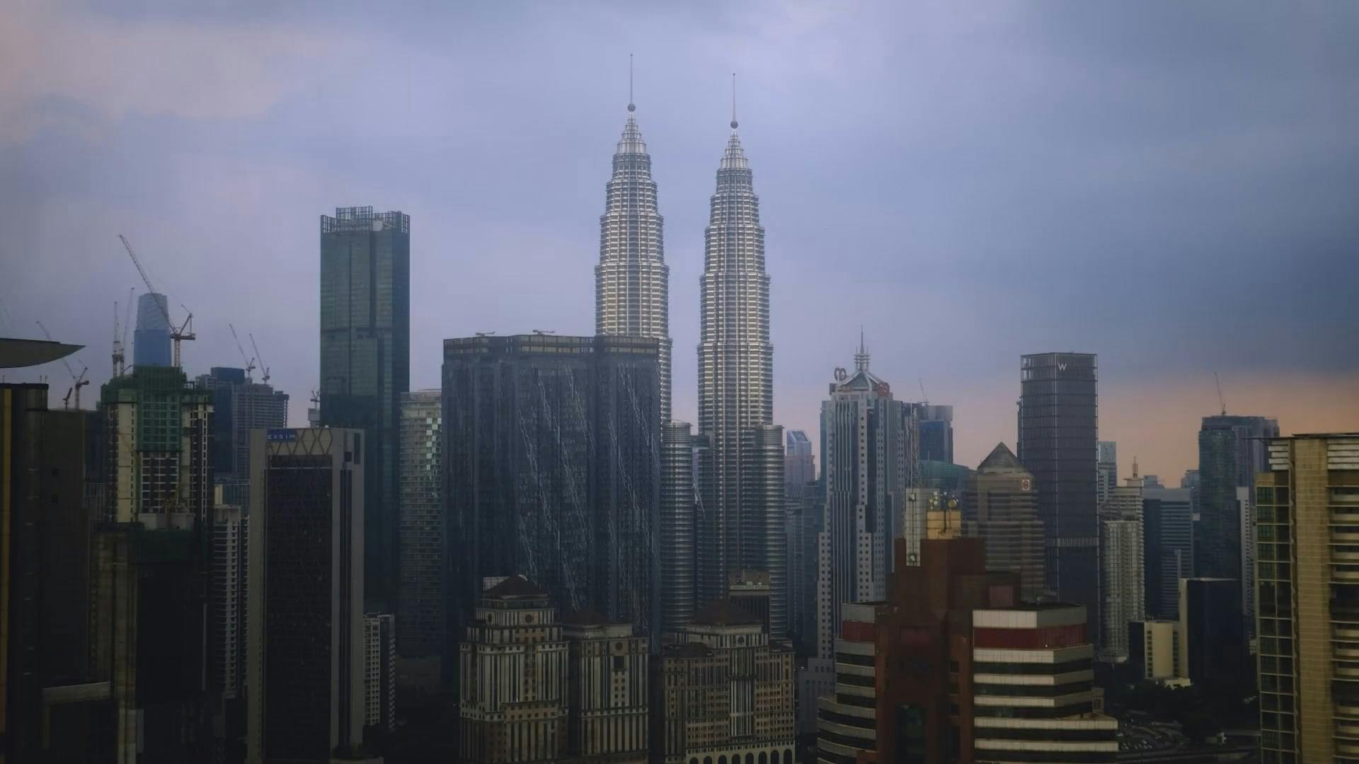 The petronas towers are seen from above Free Stock Video Footage ...