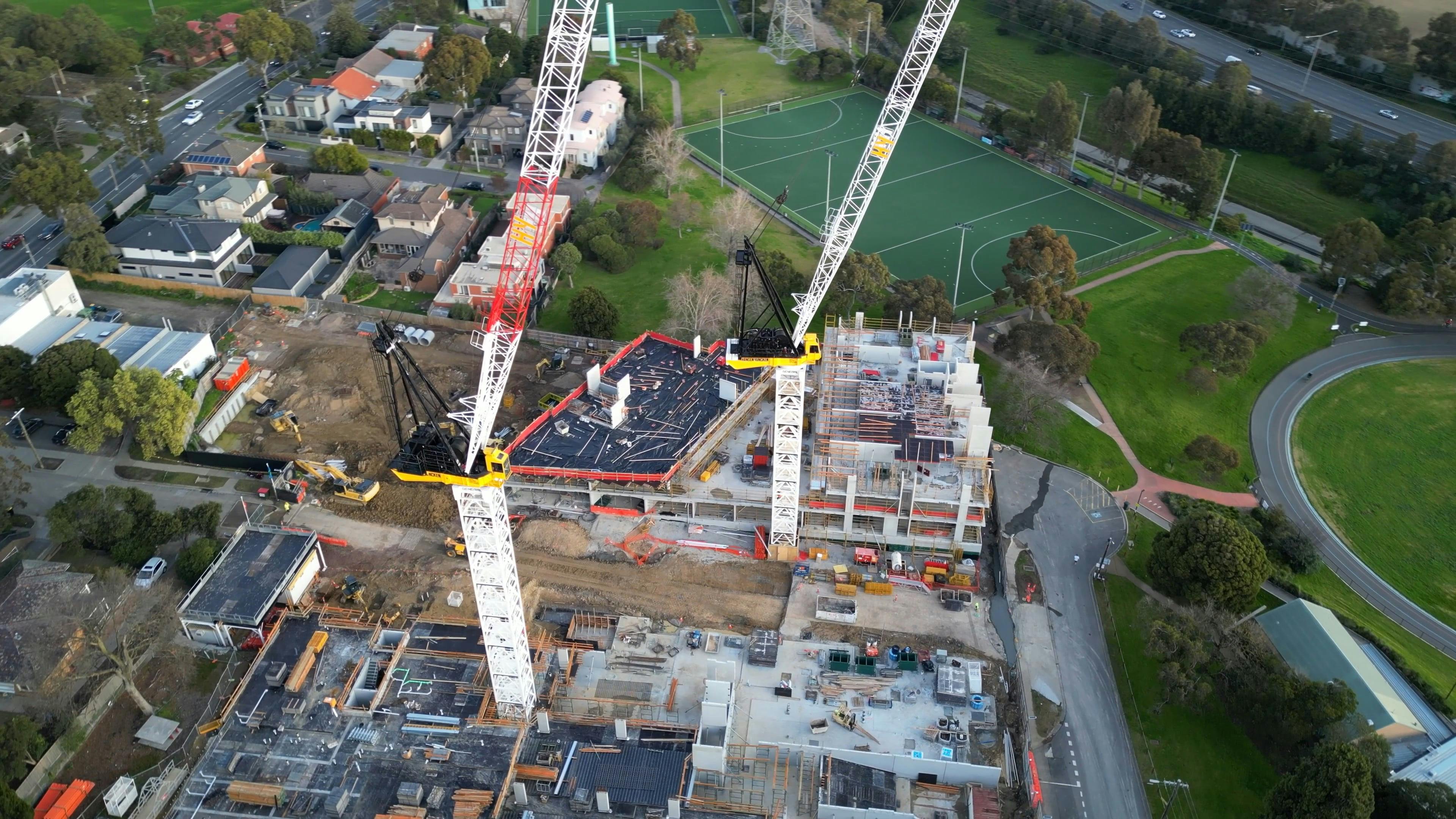 a Building Under Construction In A City Free Stock Video Footage ...